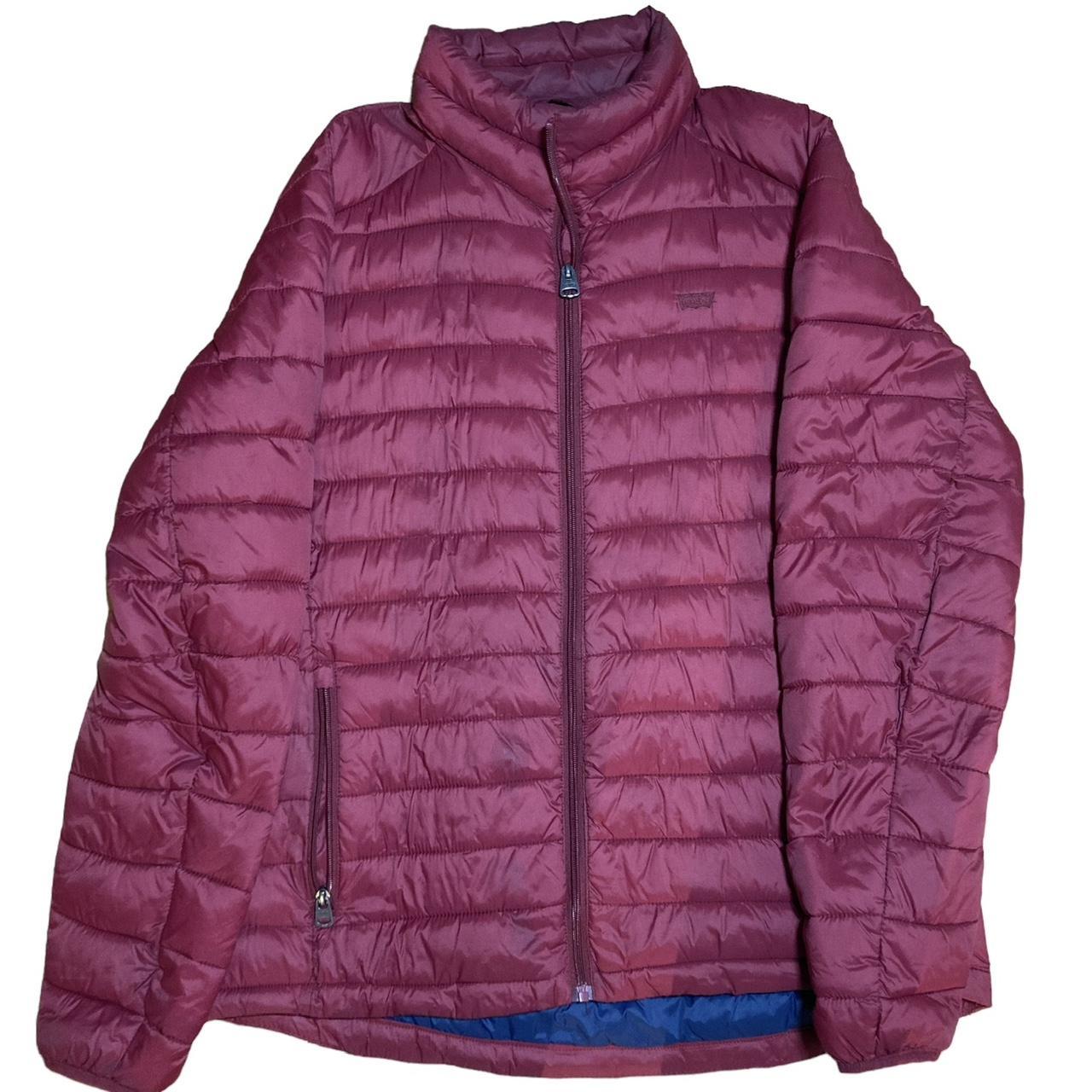 Levi’s Red Puffer Packable Zip-Up Jacket Perfect... - Depop