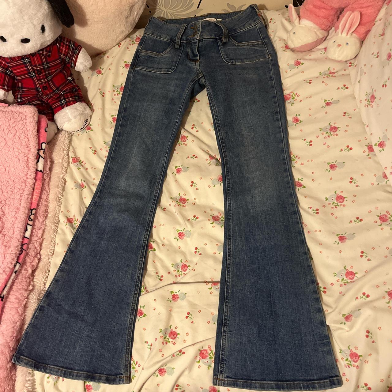 Low rise flare blue denim jeans Brand-Subdued Uk... - Depop