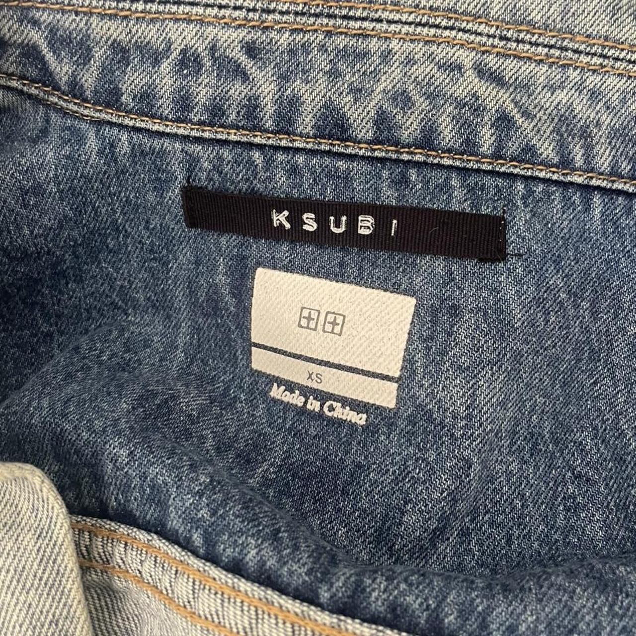 Ksubi Women's Blue and White Jacket | Depop