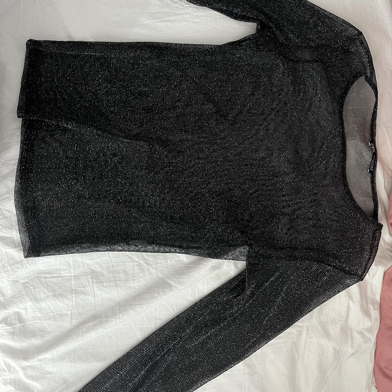 Black shiny see through shirt. So cute and sexy with... - Depop