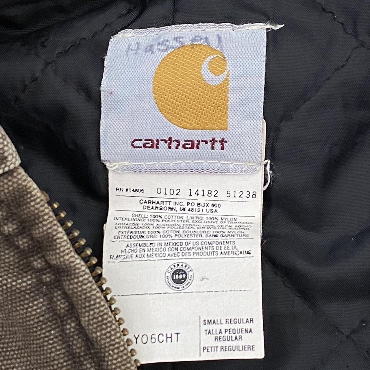 Vintage Carhartt Zip Up Hooded Jacket Brown Y06 CHT... - Depop
