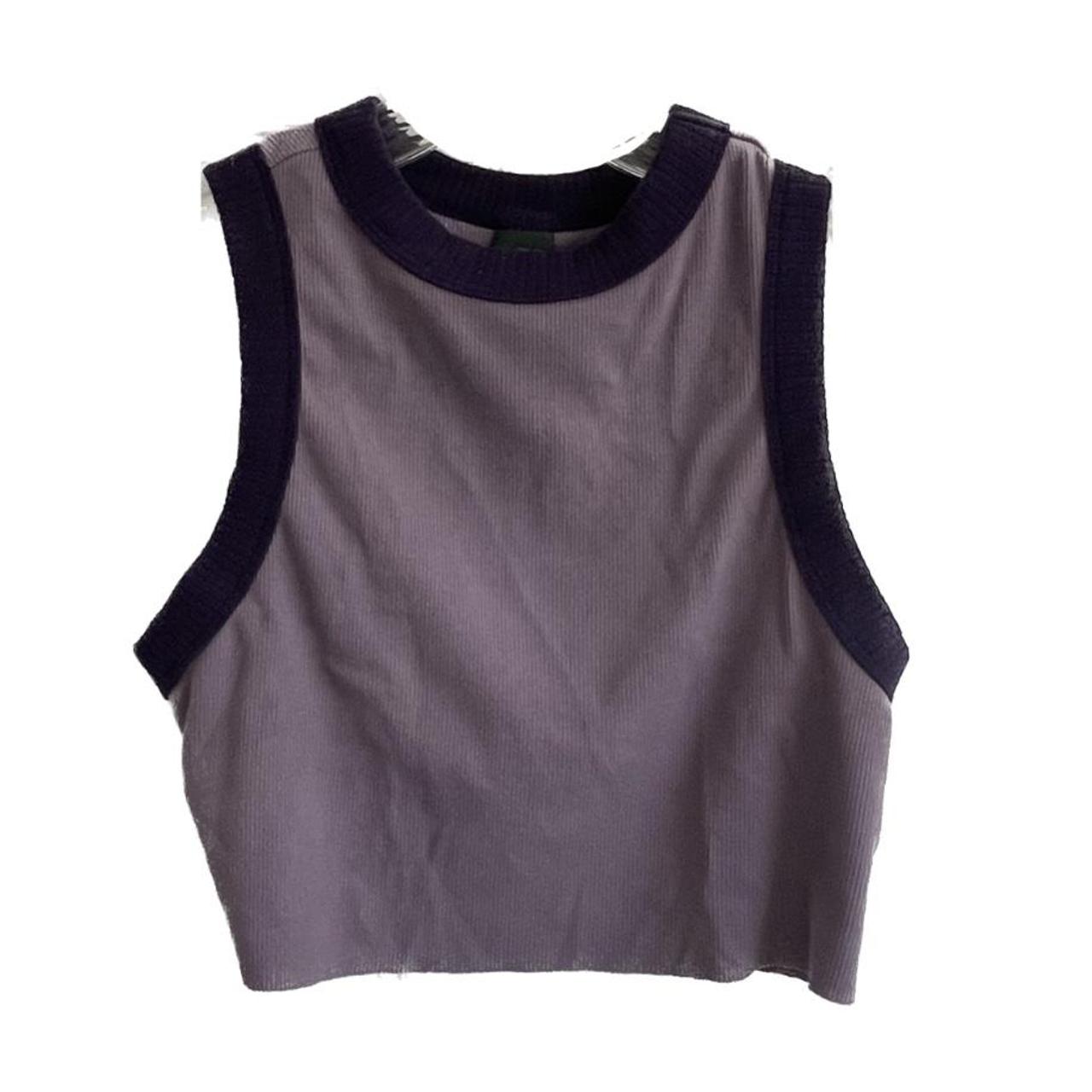 purple wild fable high neck ribbed cropped tank... - Depop