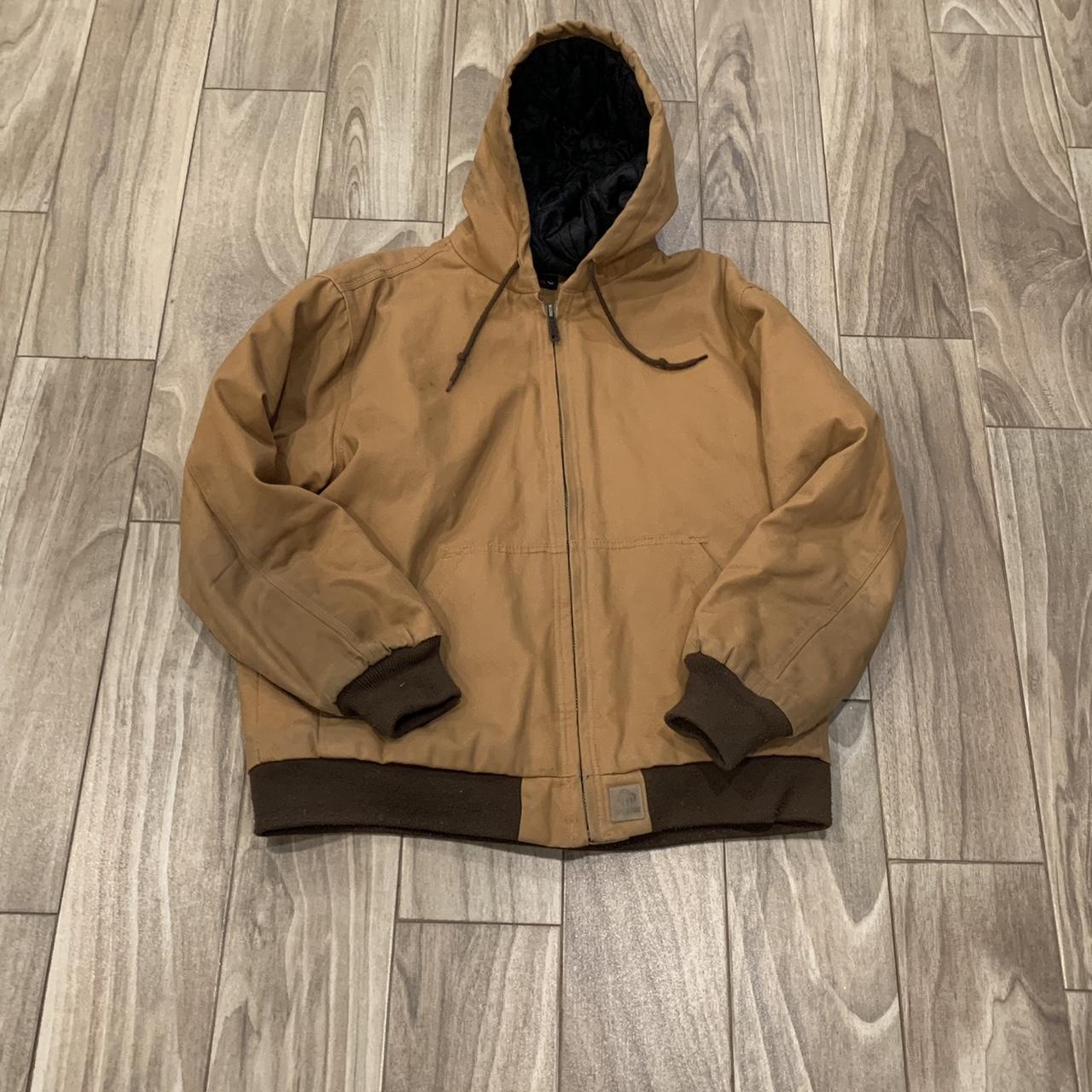 Large Wolverine Tan Work Jacket Chest: 25 Length: 27 - Depop