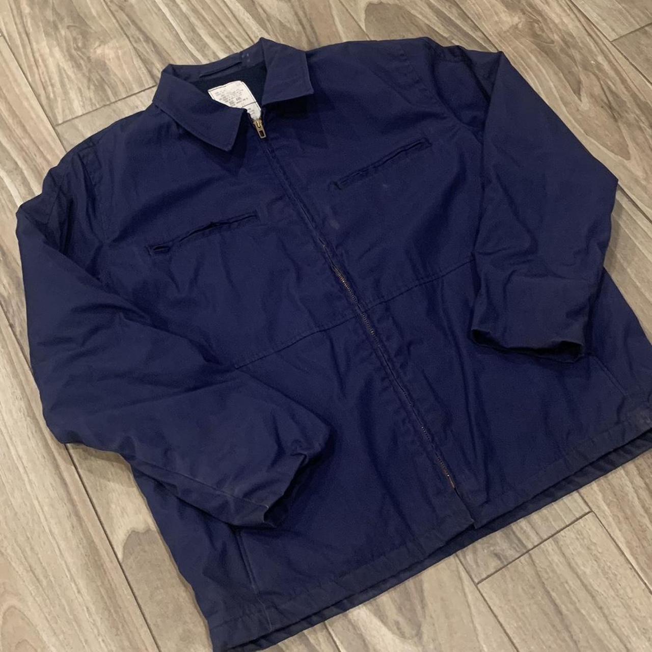 Large Blue Military Jacket Detroit Style Chest:... - Depop