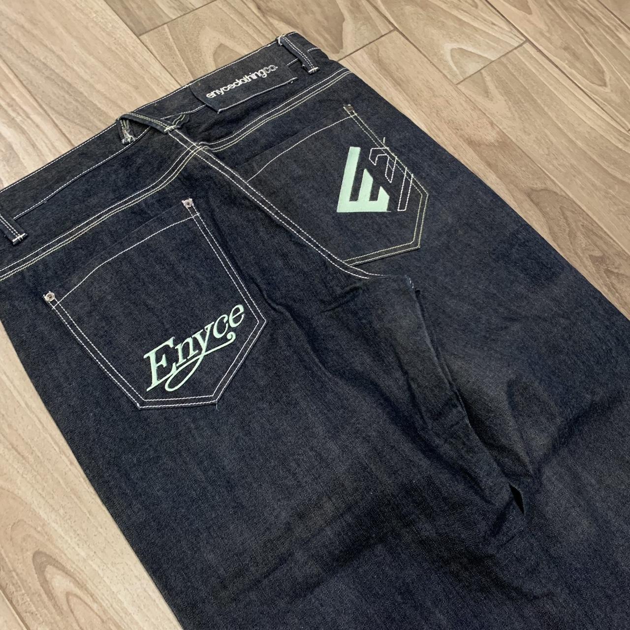 Size 38 Enyce Embroidered Jeans Waist: 19 Rise:... - Depop