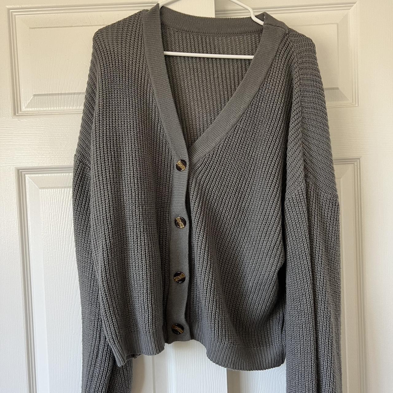 SHEIN Oversized Grey Cardigan Condition: New, never... - Depop