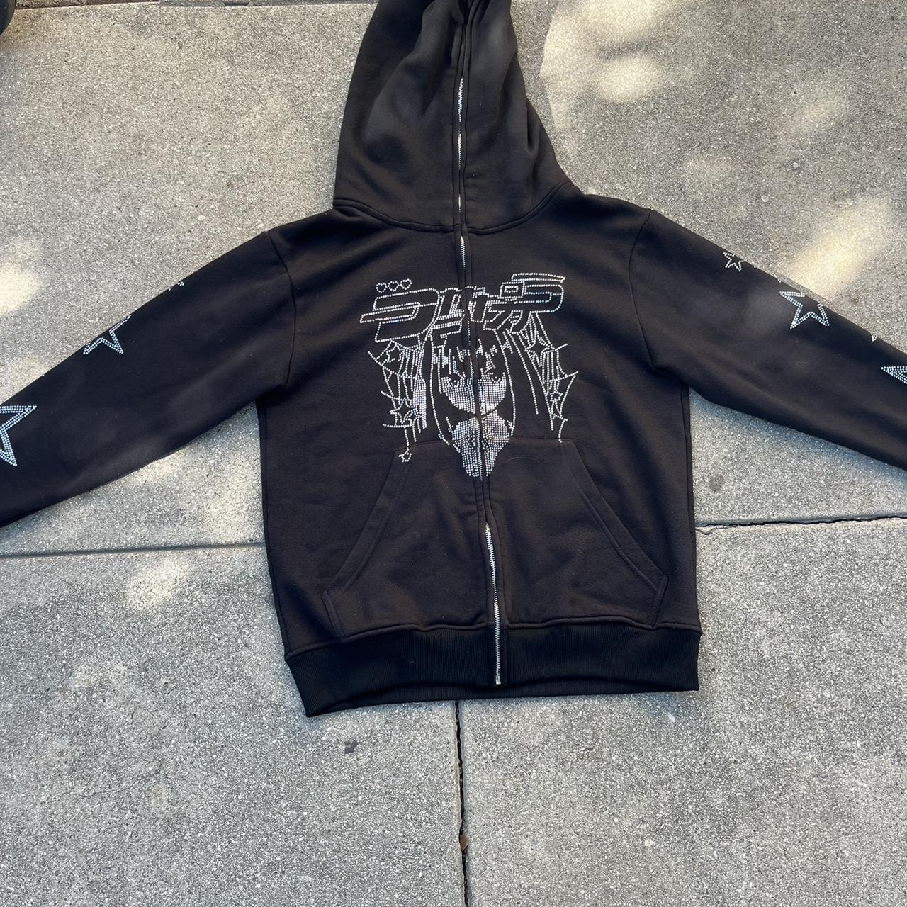 Size L Demons Basement full zip up Anime rhinestone... - Depop