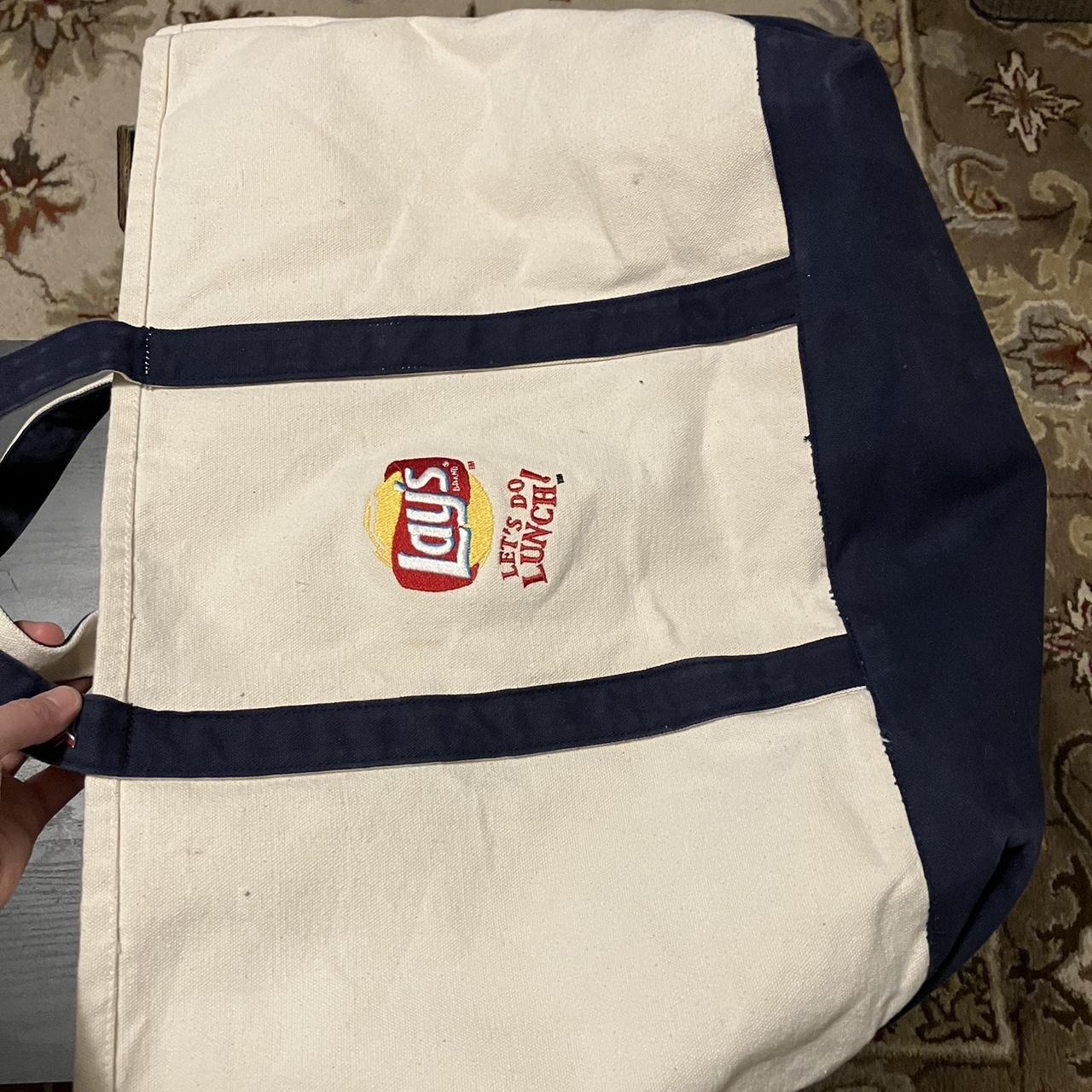 Large lays chips canvas tote bag let’s get lunch!... - Depop