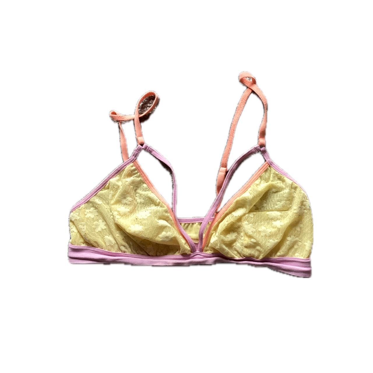 Yellow mesh bralette SIZE: small CONDITION: good,... - Depop