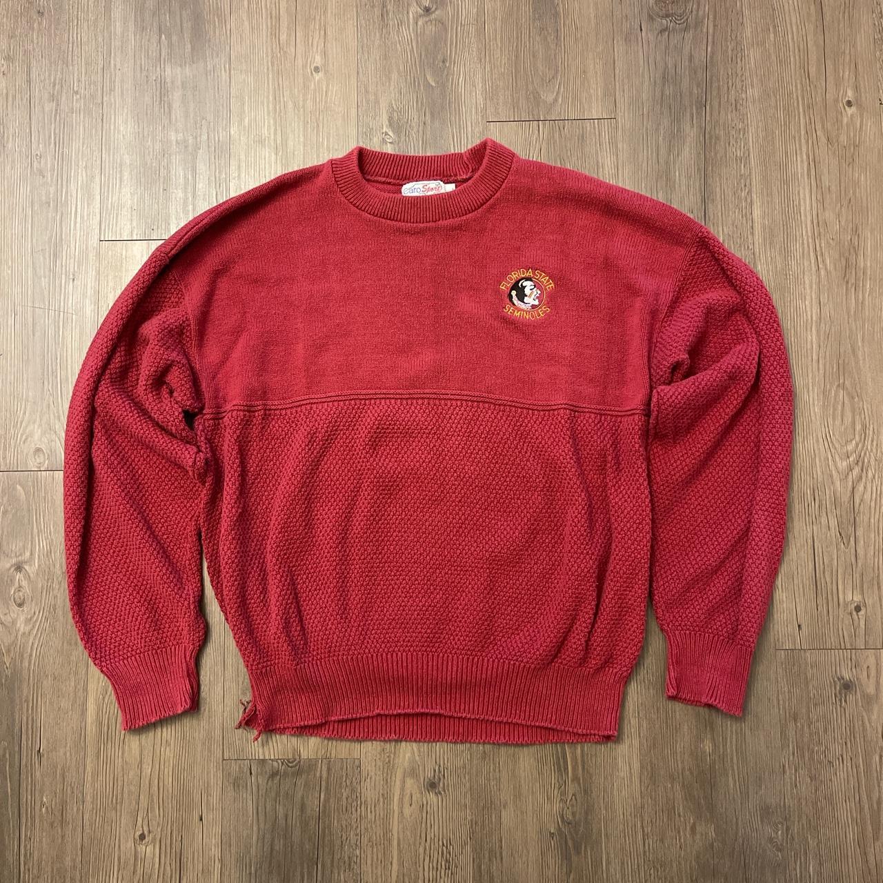 Vintage Knitted Florida State Seminoles Crewneck... - Depop