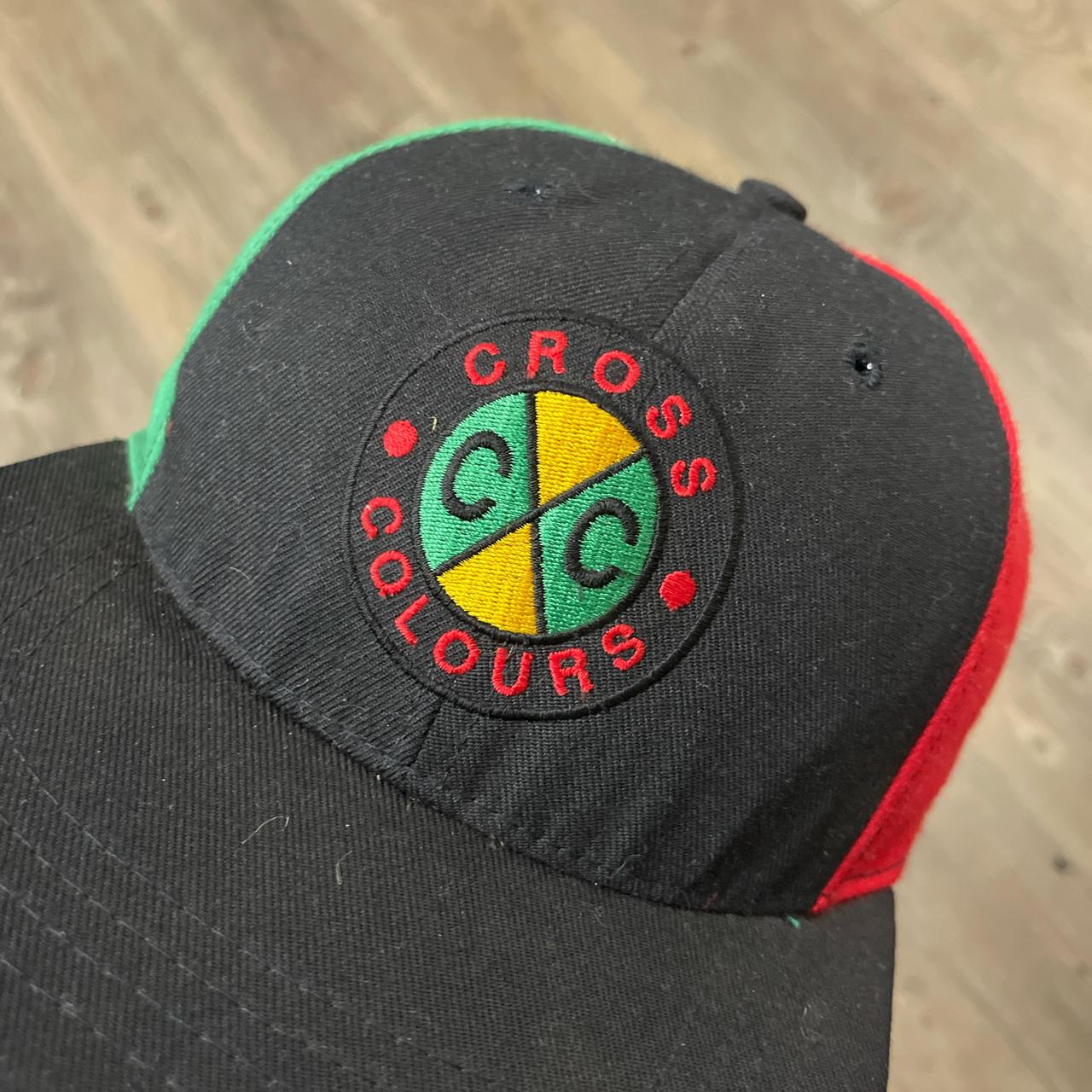 Vintage Colorblock Cross Colours SnapBack Hat One... - Depop