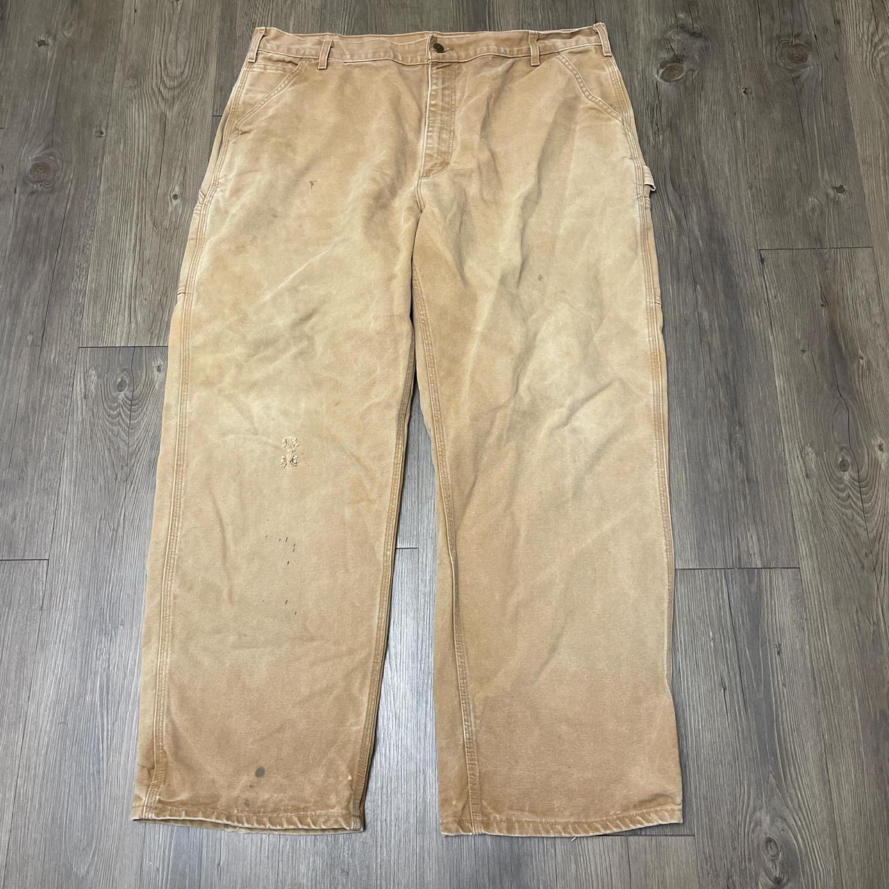 Vintage Carhartt Light Brown Carpenter Jeans Size... - Depop