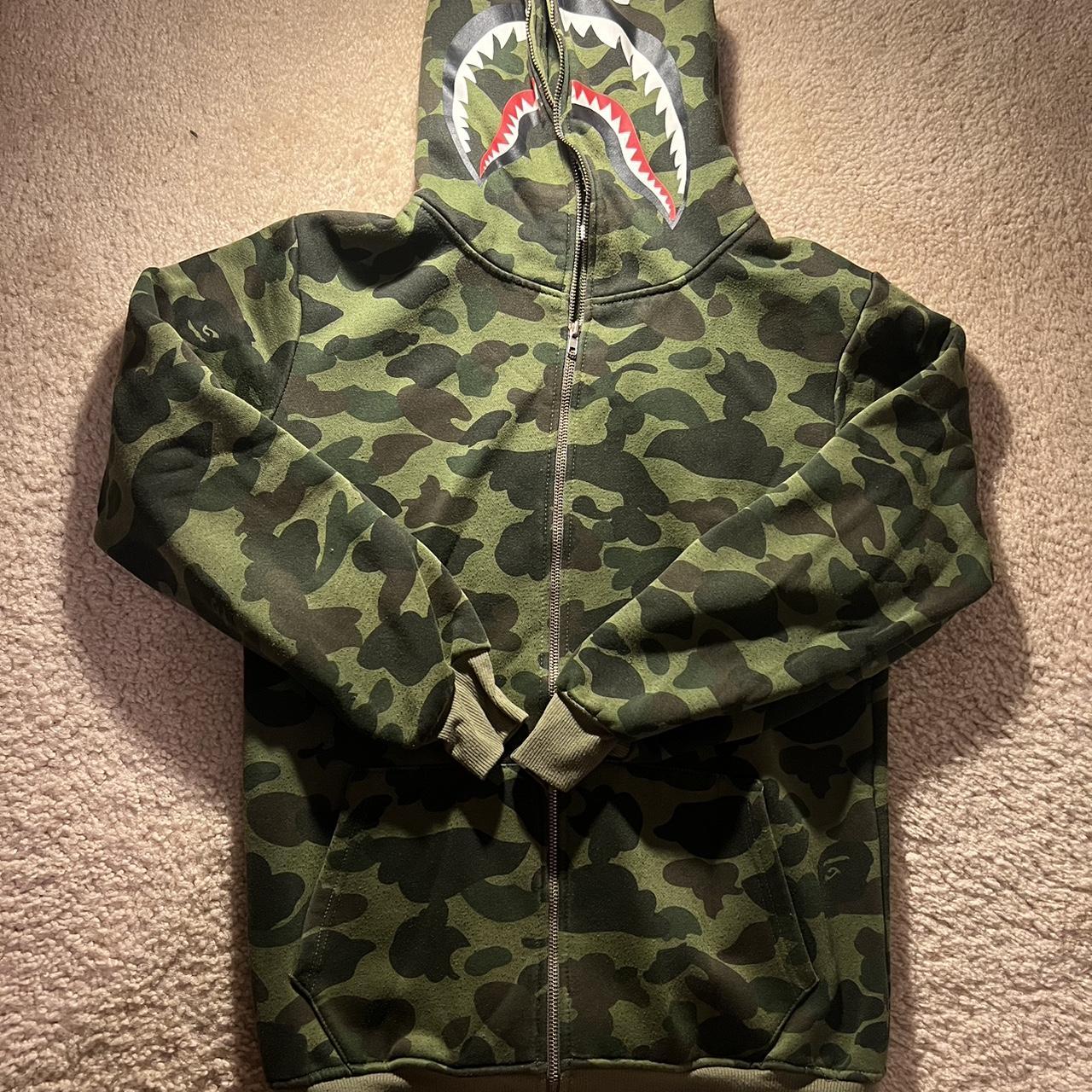 Bape Shark Zip Up Hoodie #bape #zipup #hypebeast... - Depop