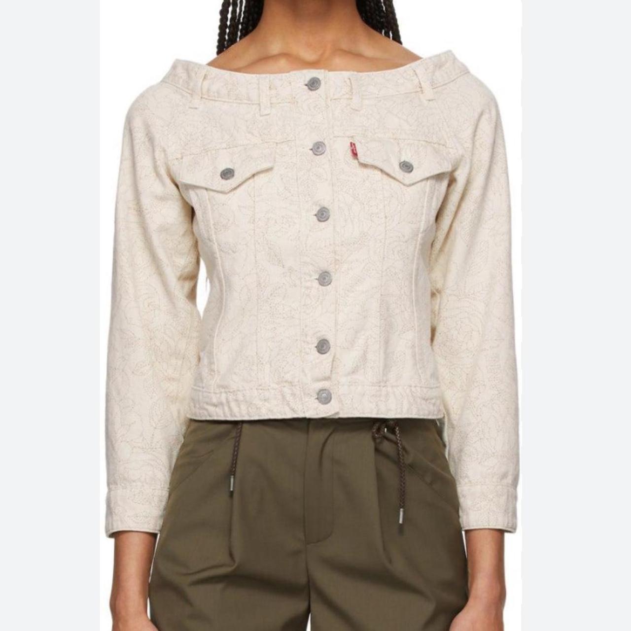 Ganni + Levi’s cream denim jacket. Feels so powerful... - Depop