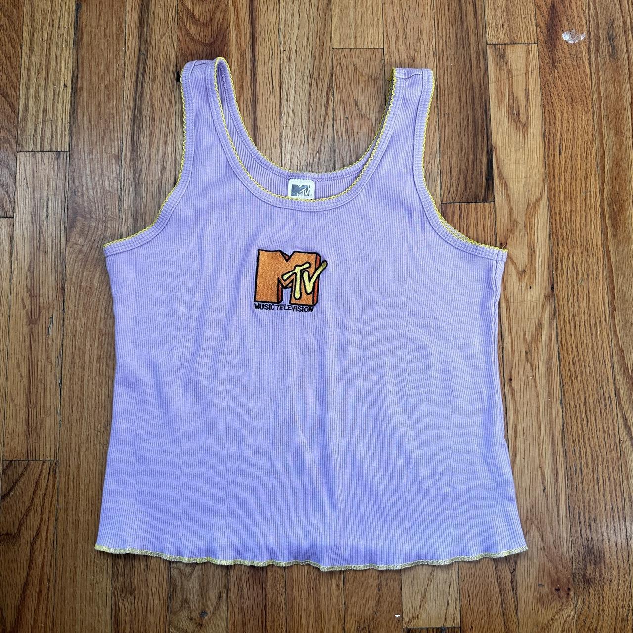 MTV purple tank top, size ranges from small to medium - Depop