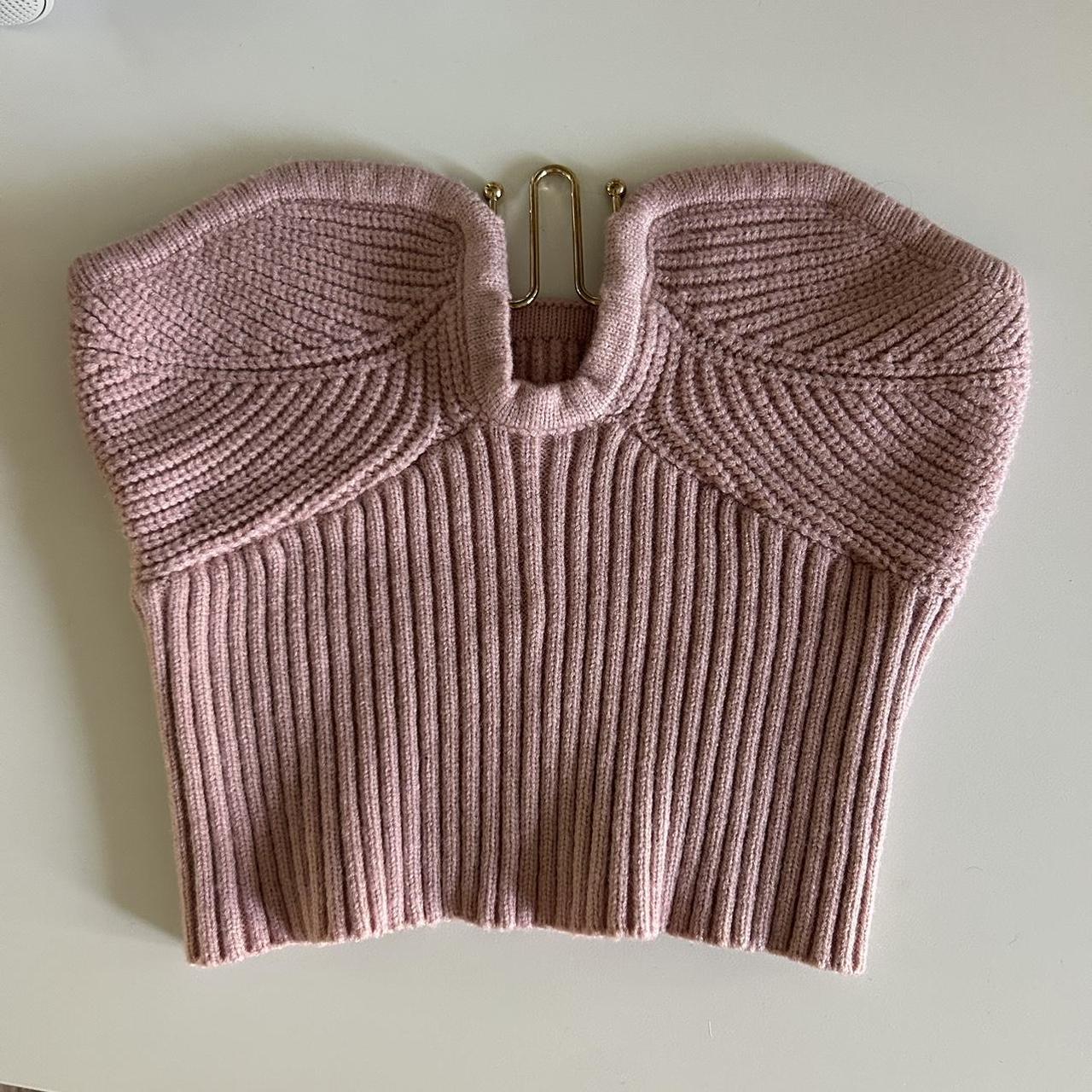 cider pink ribbed tube top with gold metal detail... - Depop