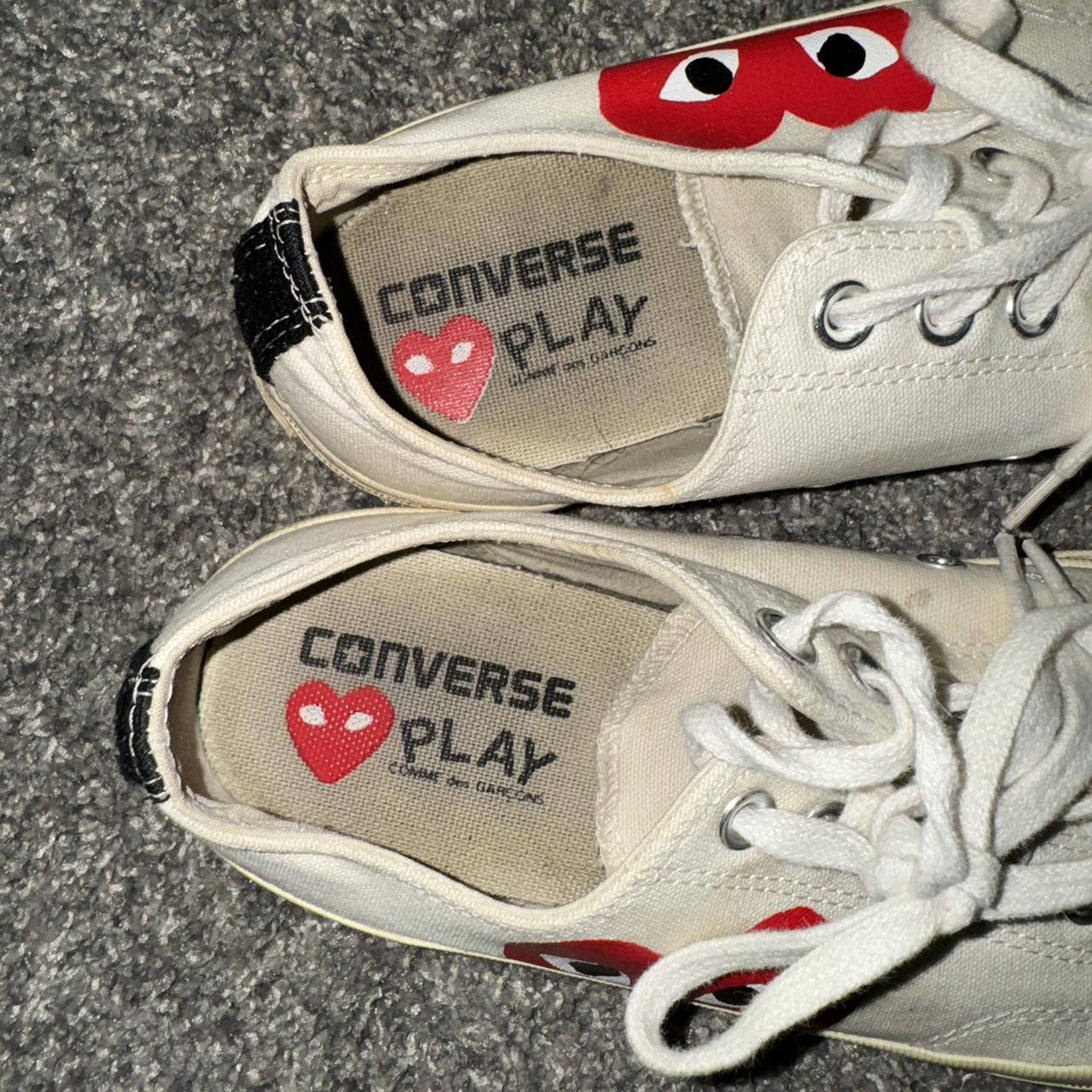 CDG White Converse - Depop