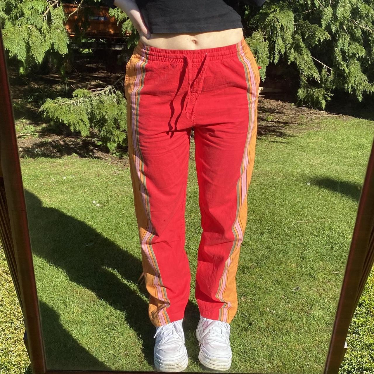 red and orange stripe tom’s trunks. size medium.... - Depop