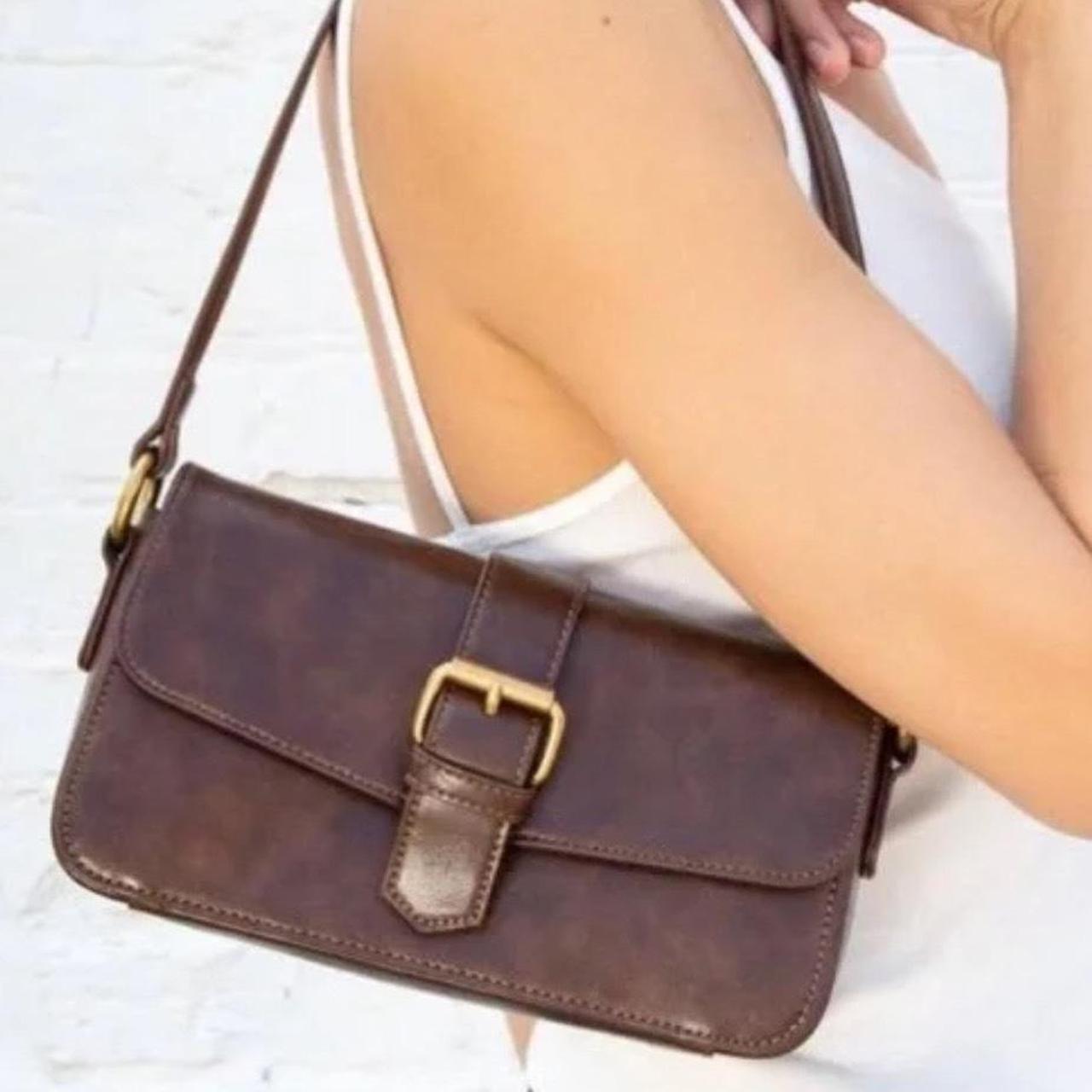 Vintage Brown Leather Bag - Depop
