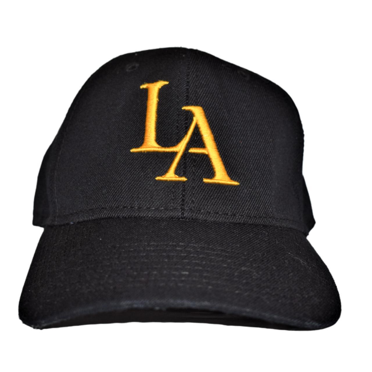 LA Embroidered Black Snapback Hat This hat is in... - Depop