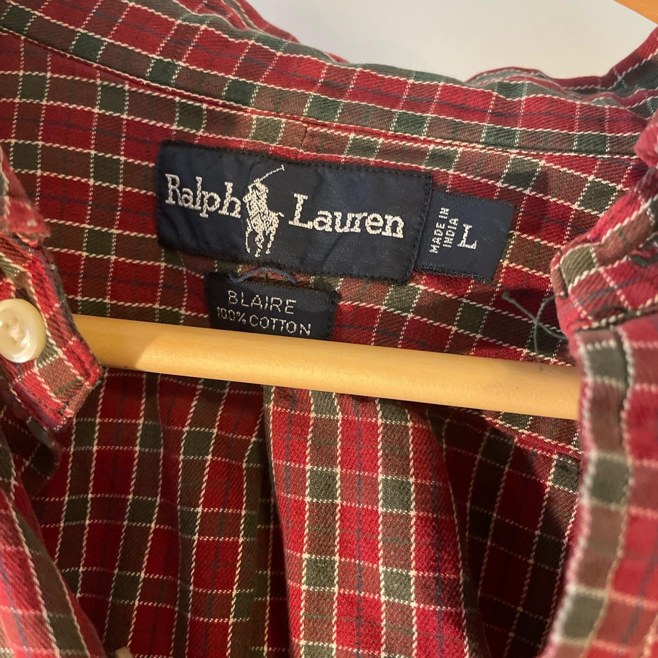 Excellent red plaid (flannel?) #RalphLauren button down - Depop