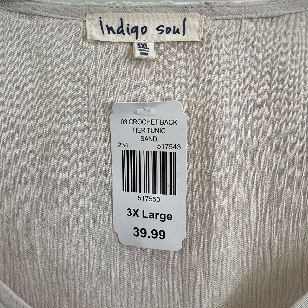 Indigo Soul Crochet Back Tier Tunic Beige Sand Size... - Depop