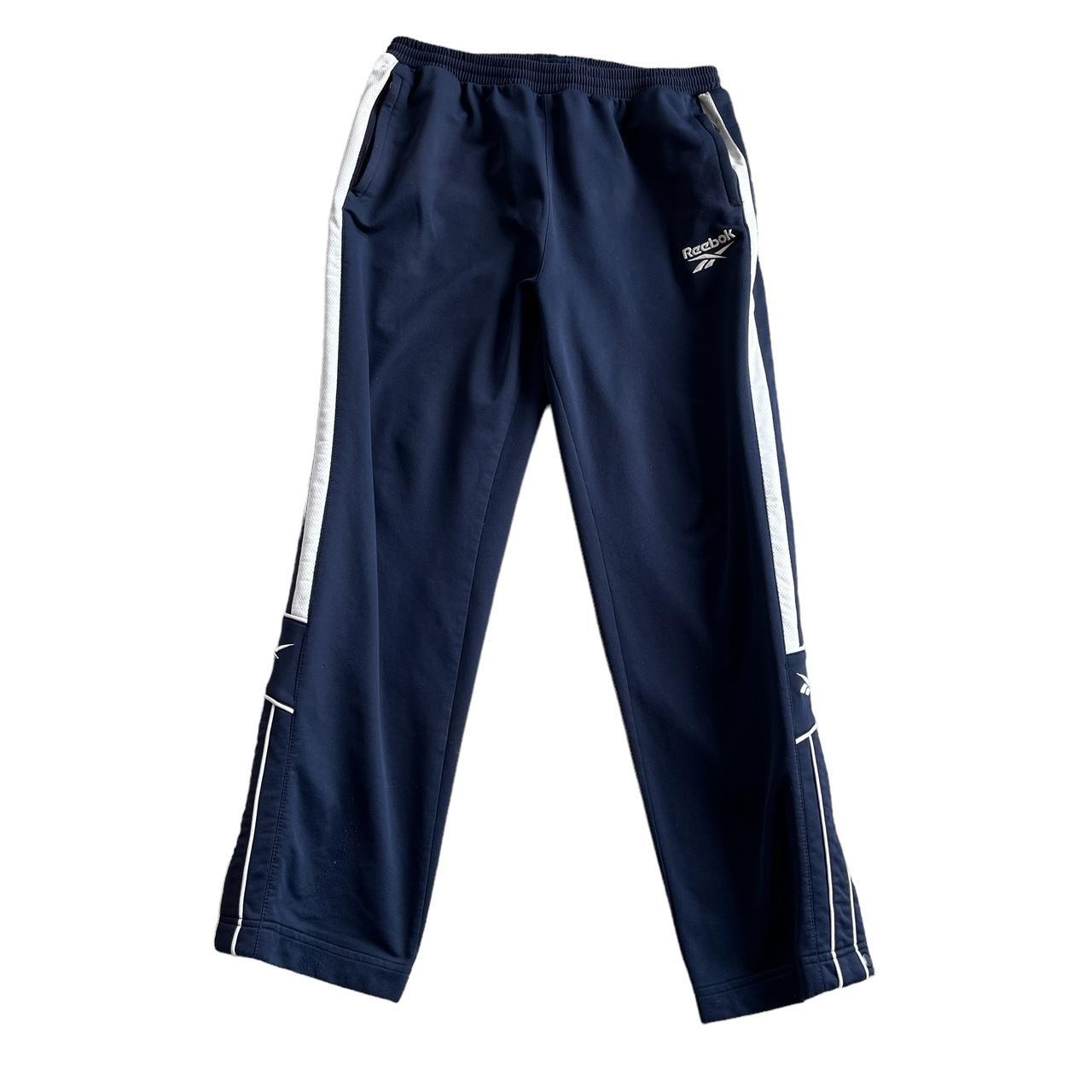 Reebok Men's White and Navy Joggers-tracksuits | Depop