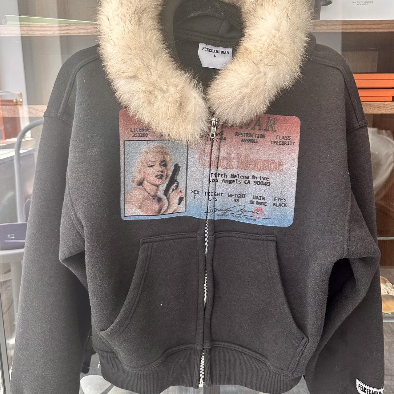 Peace and war Glock Monroe zip up with fur on hood... | Depop