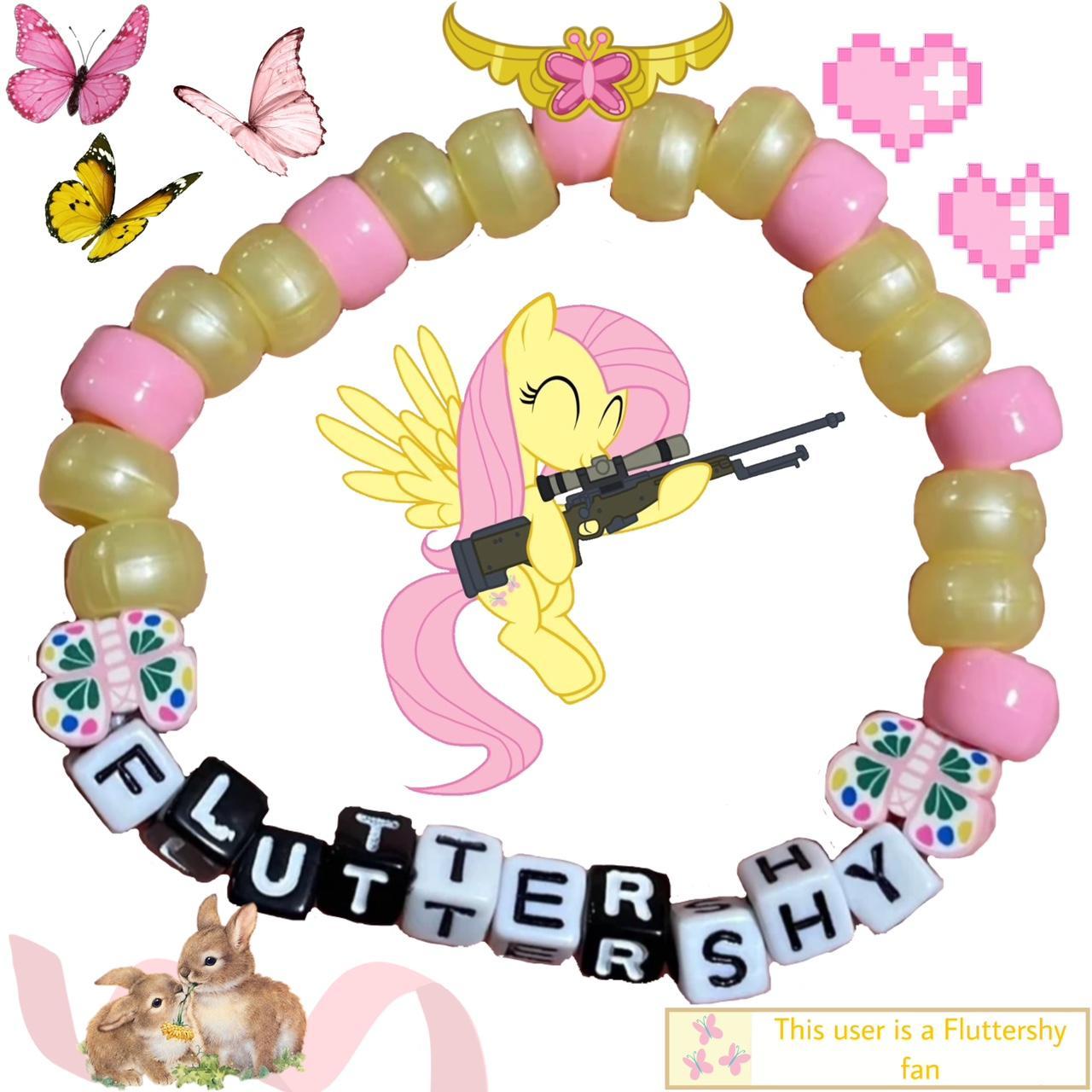 Fluttershy My Little Pony kandi single made with... - Depop