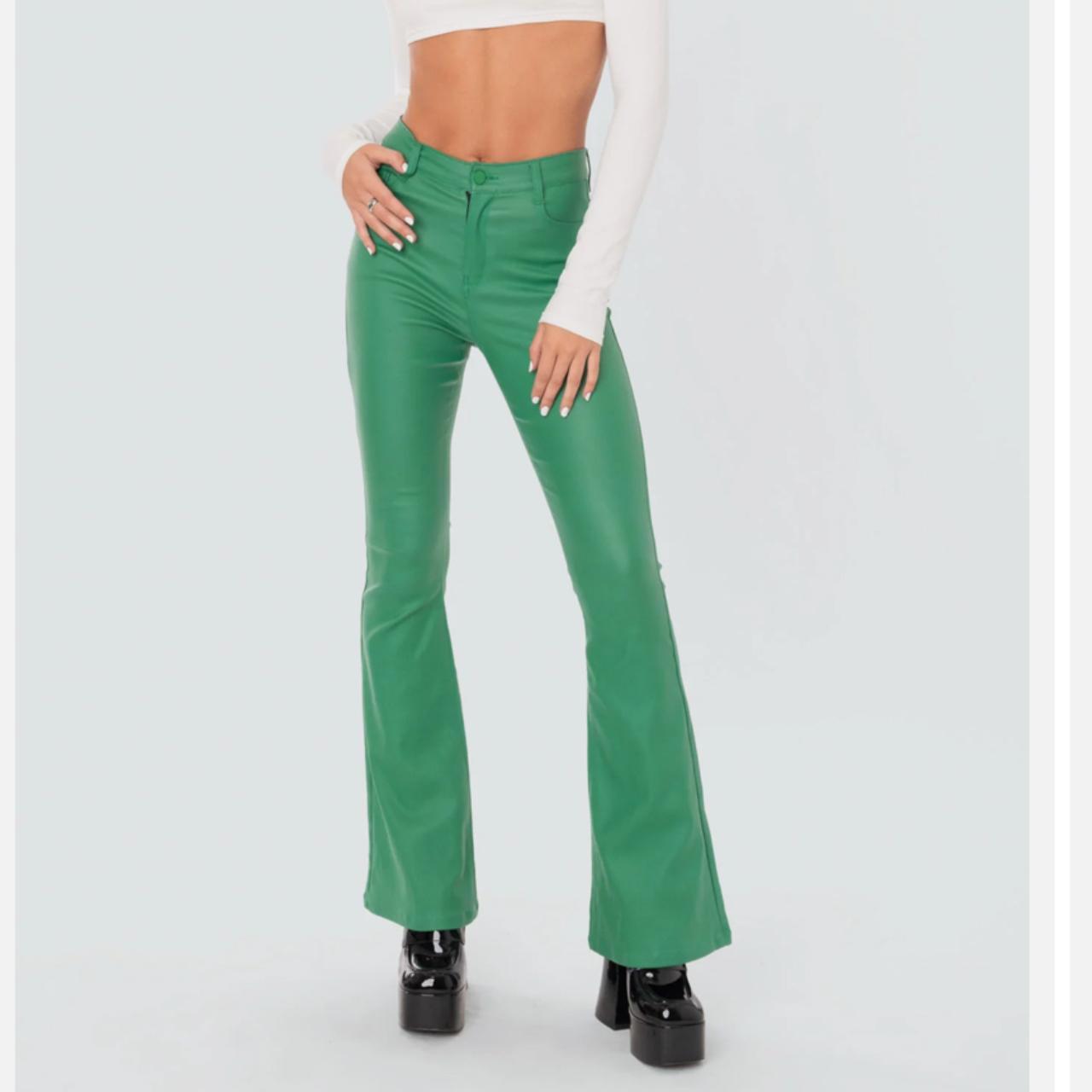 Edited Green Pleather pants - Depop