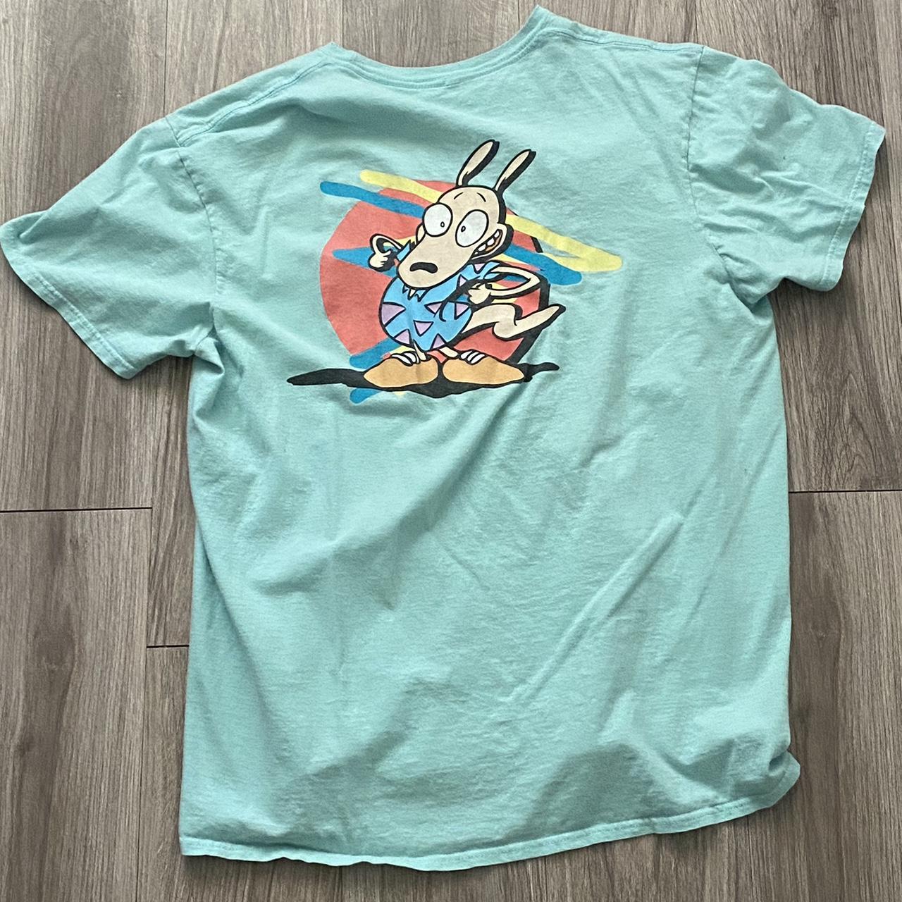 Rocko’s modern life tee shirt blue nickelodeon... - Depop