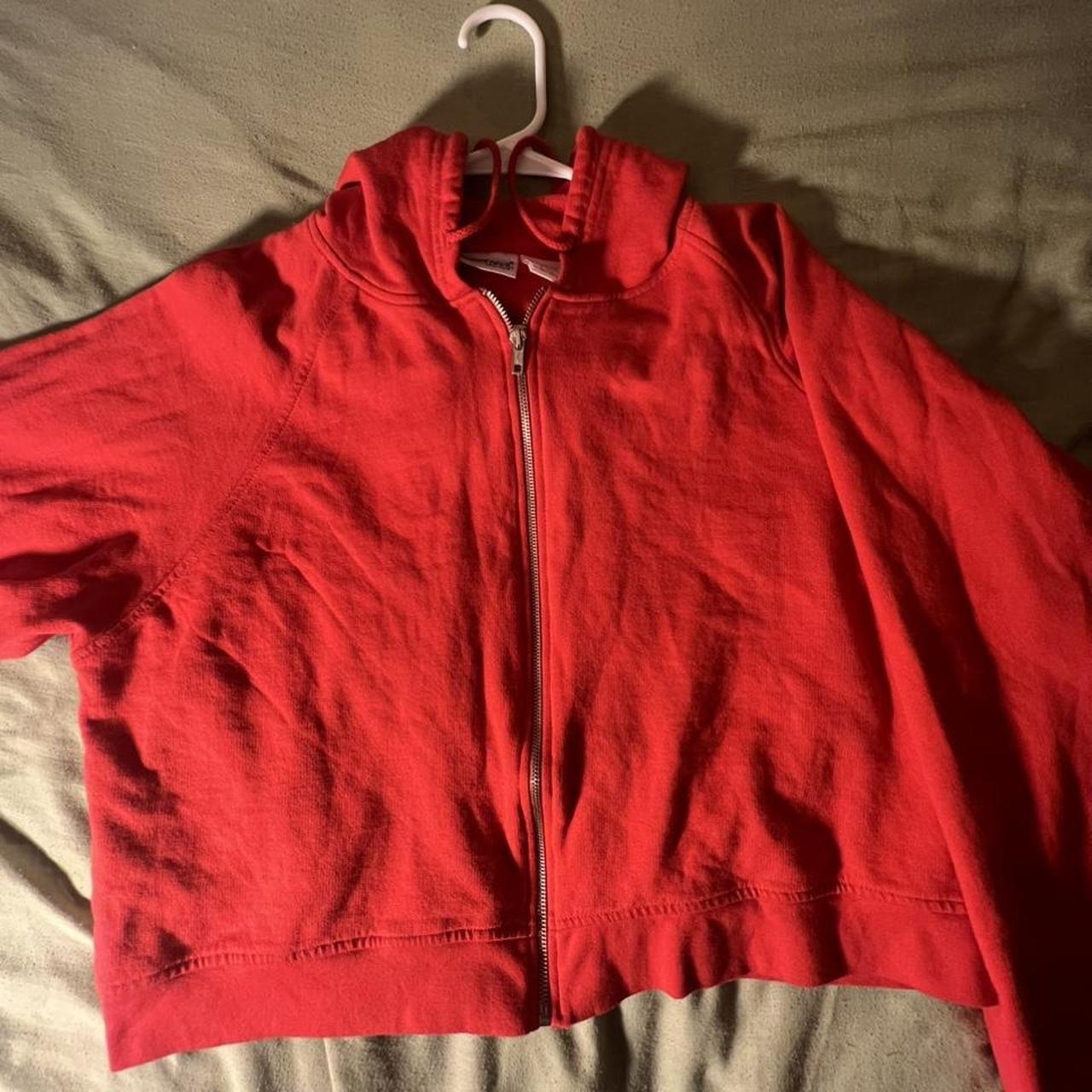 Red Cropped jacket Thrifted, Never Worn #cropped - Depop