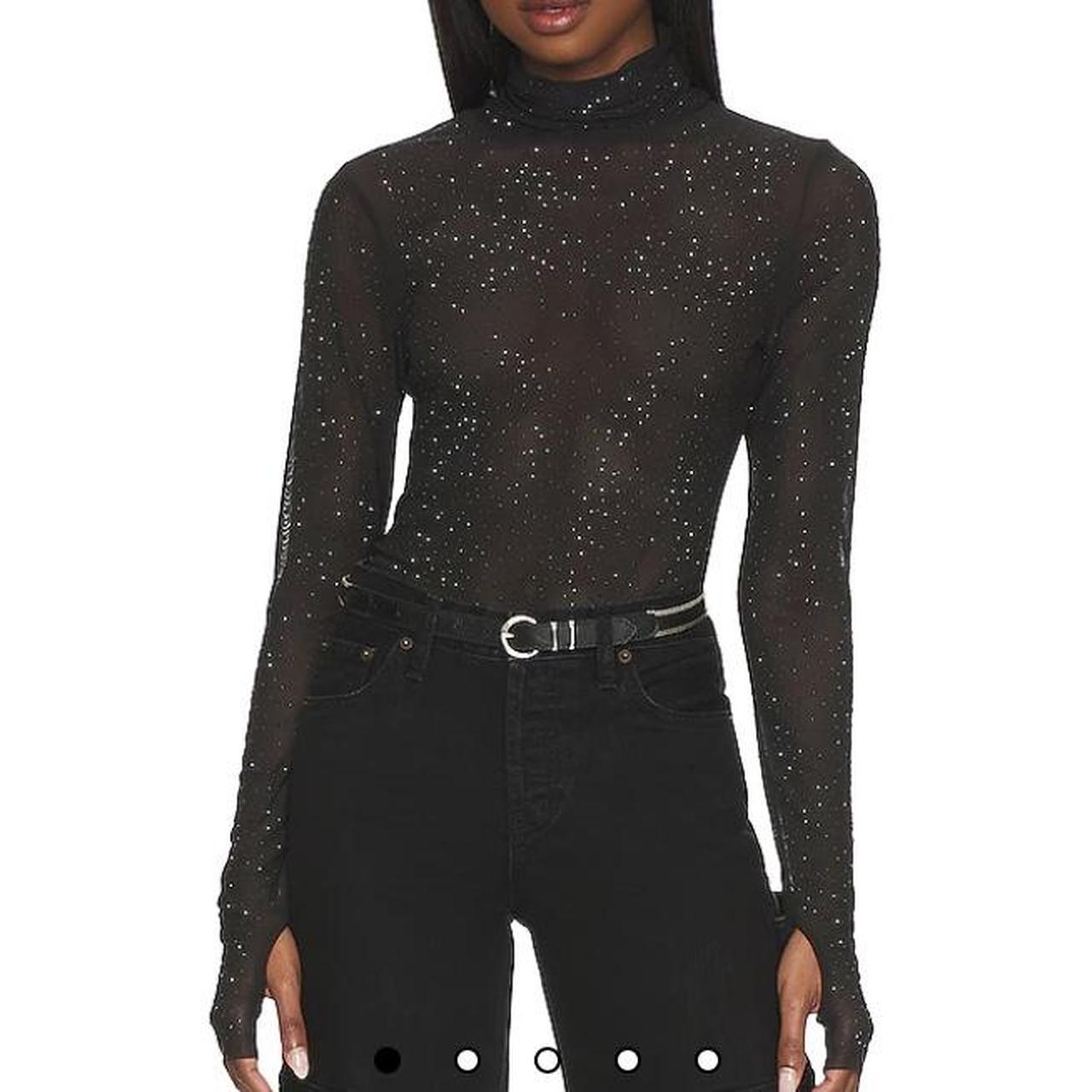 Sheer Black Sparkly top from Revolve! Only worn... - Depop