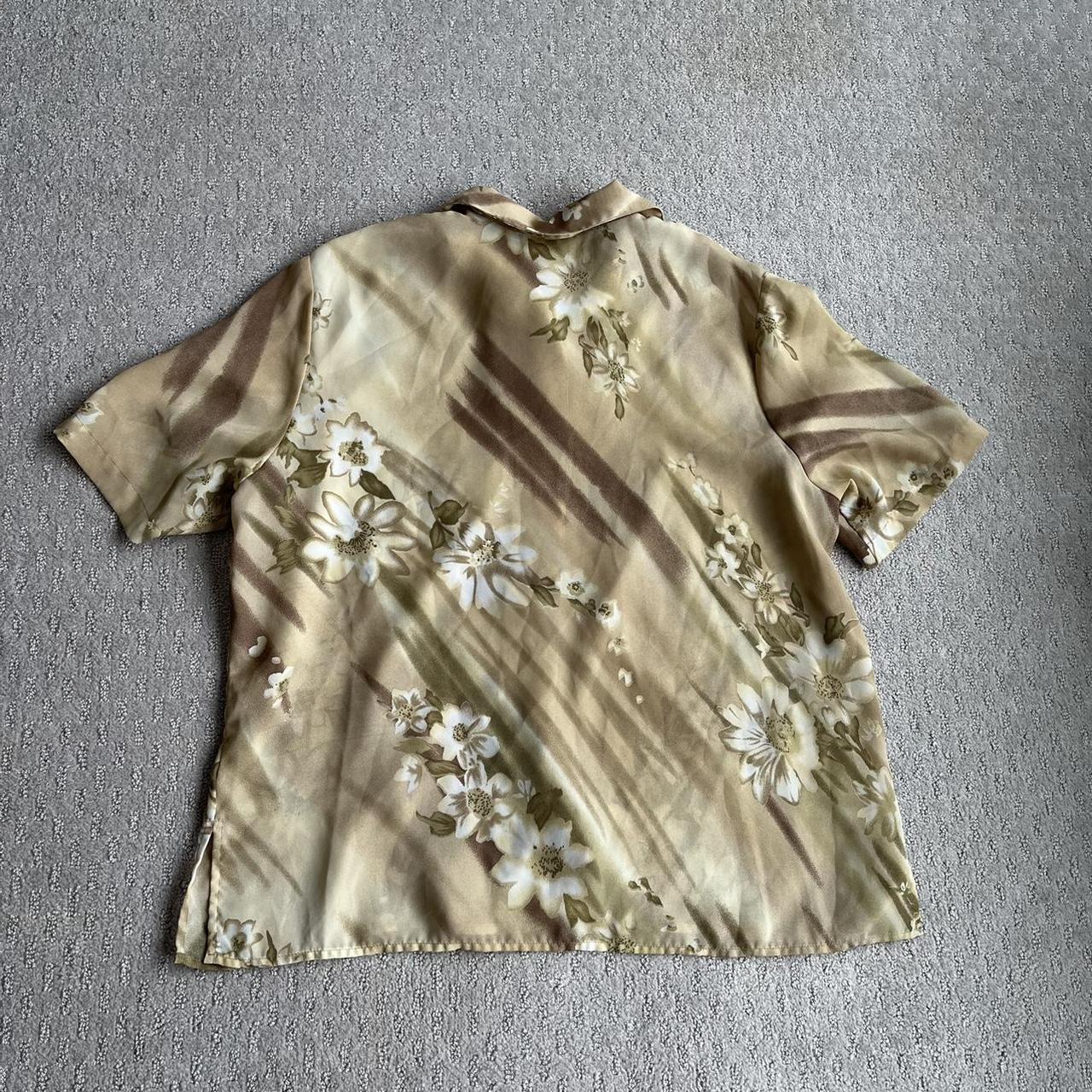 Vintage Y2k Hawaiin Silk Button Down Shirt Depop