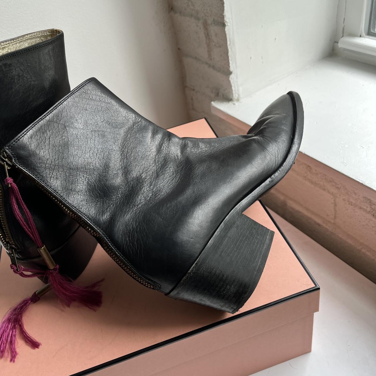 Acne Studios Leather Platform Cowboy Boots Size 45... - Depop