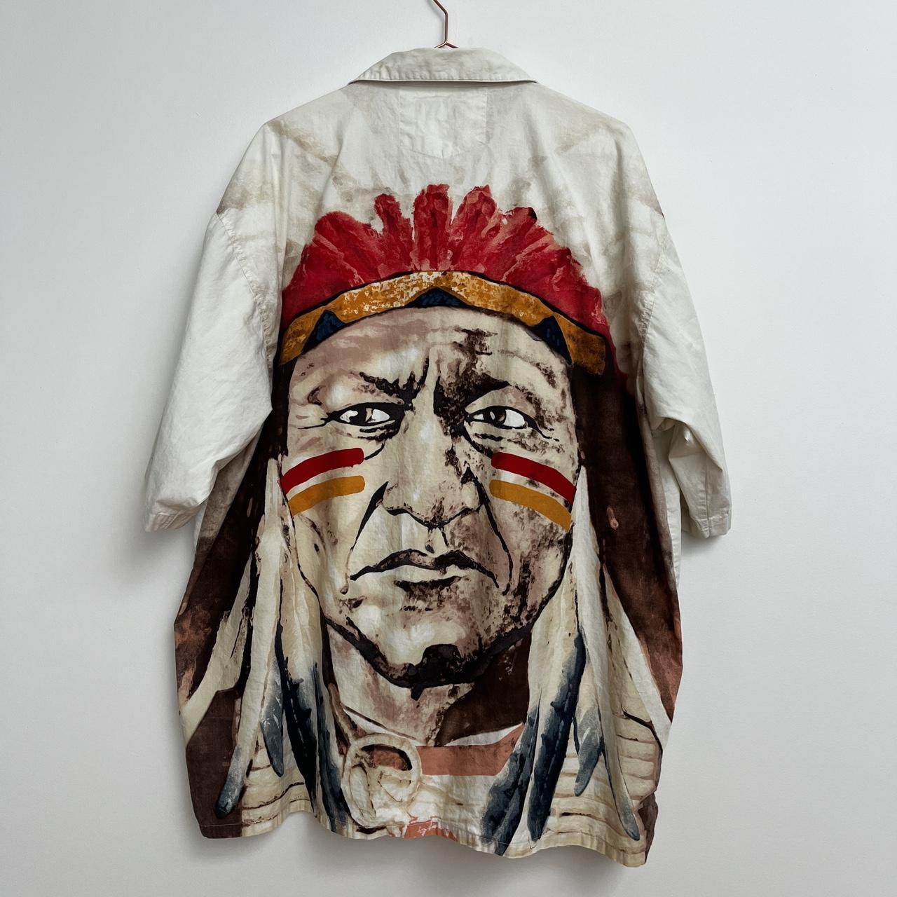 Vintage Indian Chief Button Up Shirt (unisex) Size... | Depop