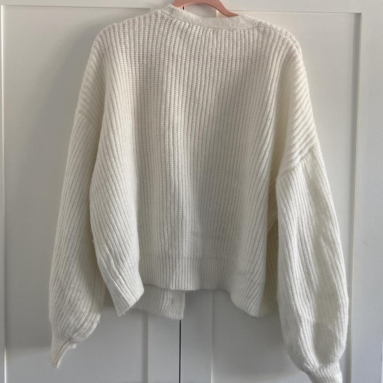 Cream knitted cardigan - Depop