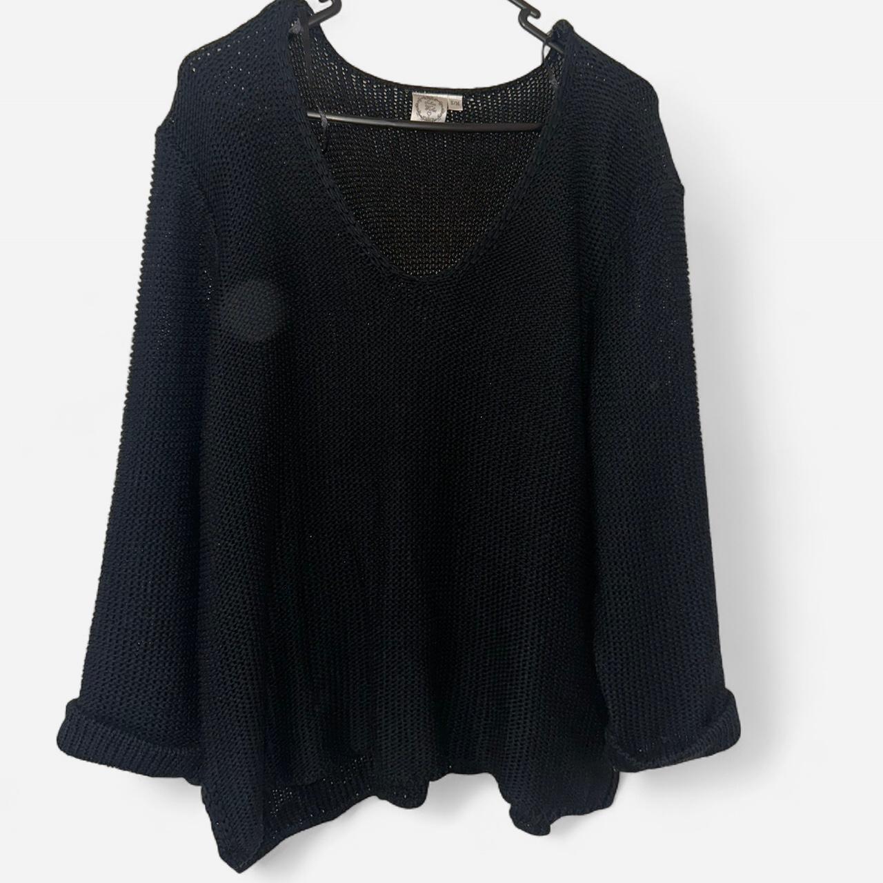 Wide neck black oversized sweater size S/M A few... | Depop