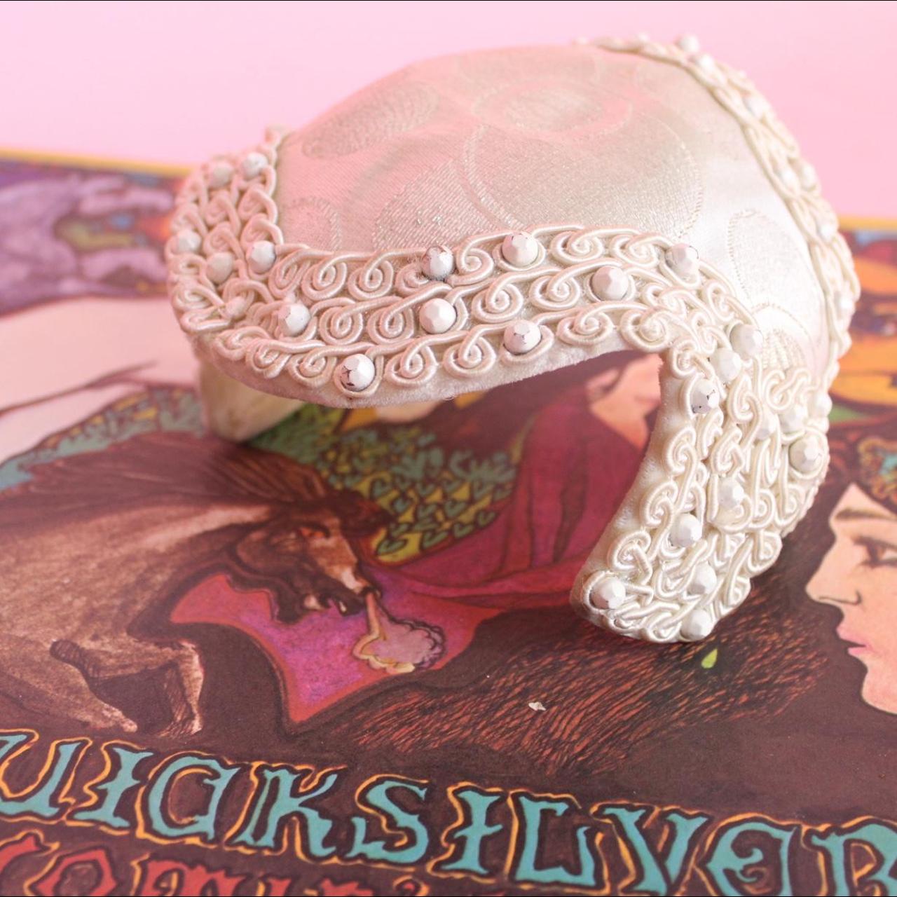 Vintage 50s bridal cap Juliet cap Renaissance... - Depop