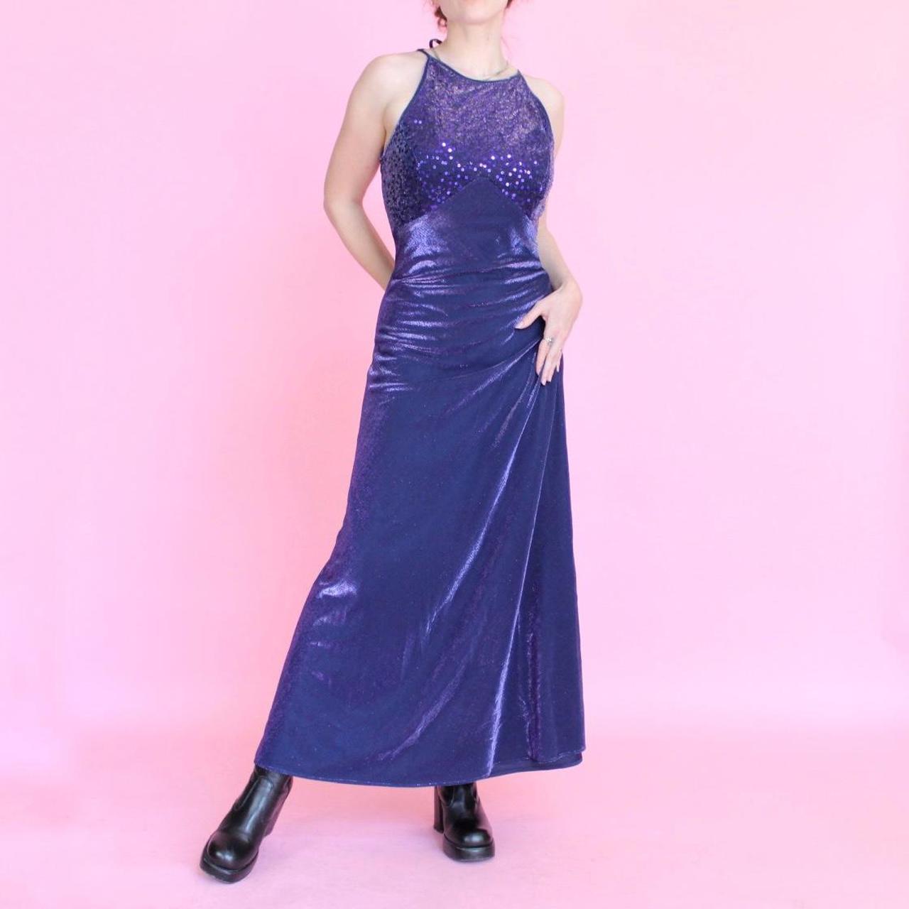 Vintage 90s prom dress Shimmery metallic... - Depop