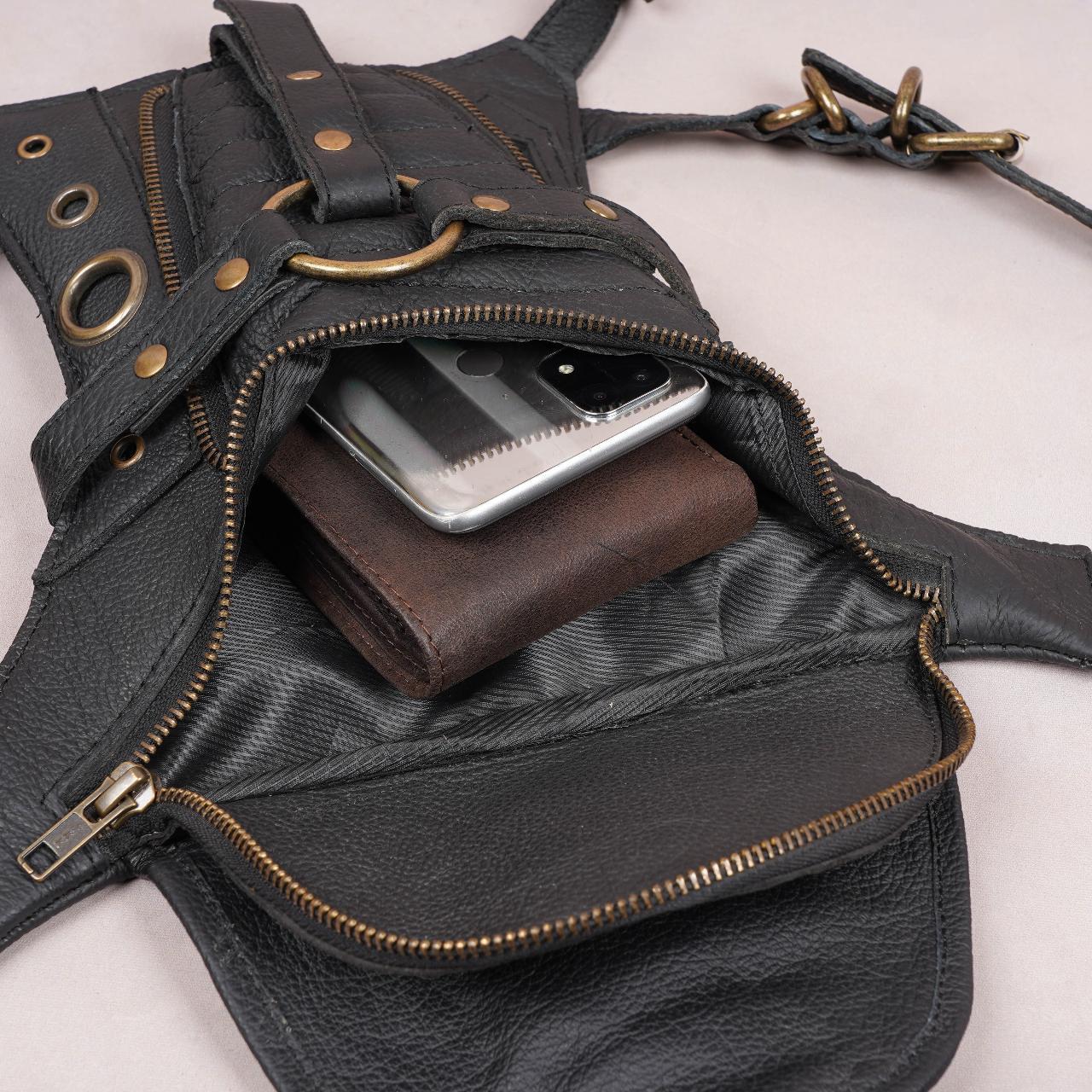 "Handmade Leather leg bag | Tied Leg | Adjustable... - Depop