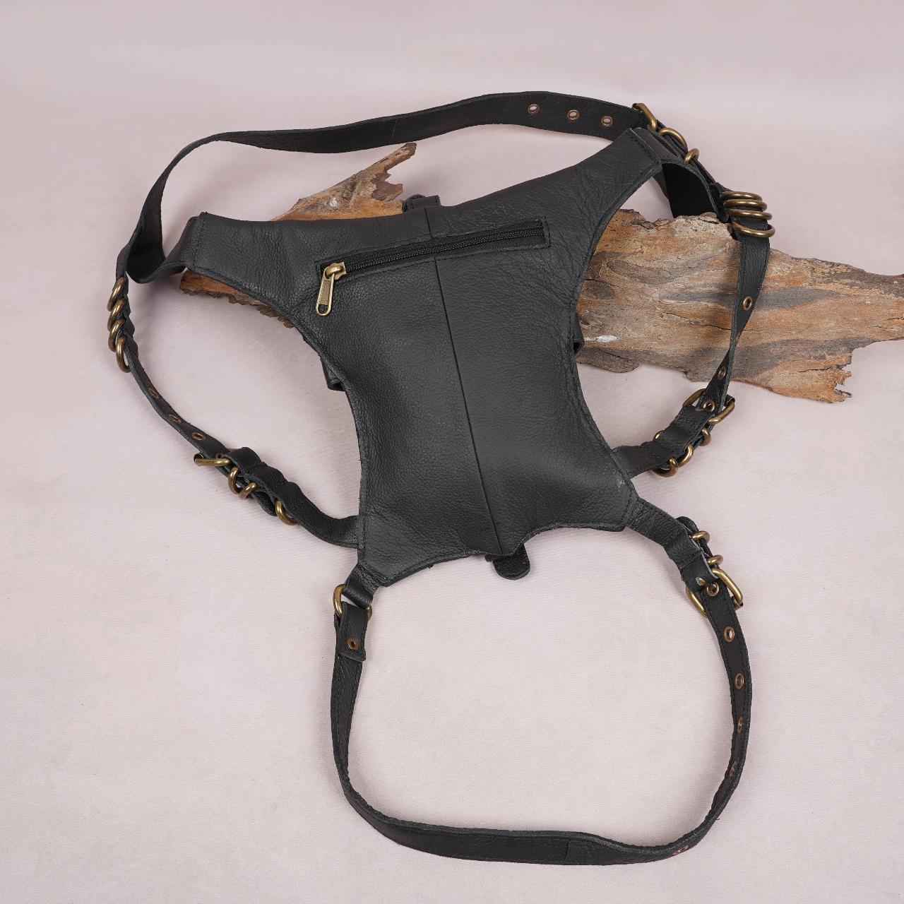 "Handmade Leather leg bag | Tied Leg | Adjustable... - Depop