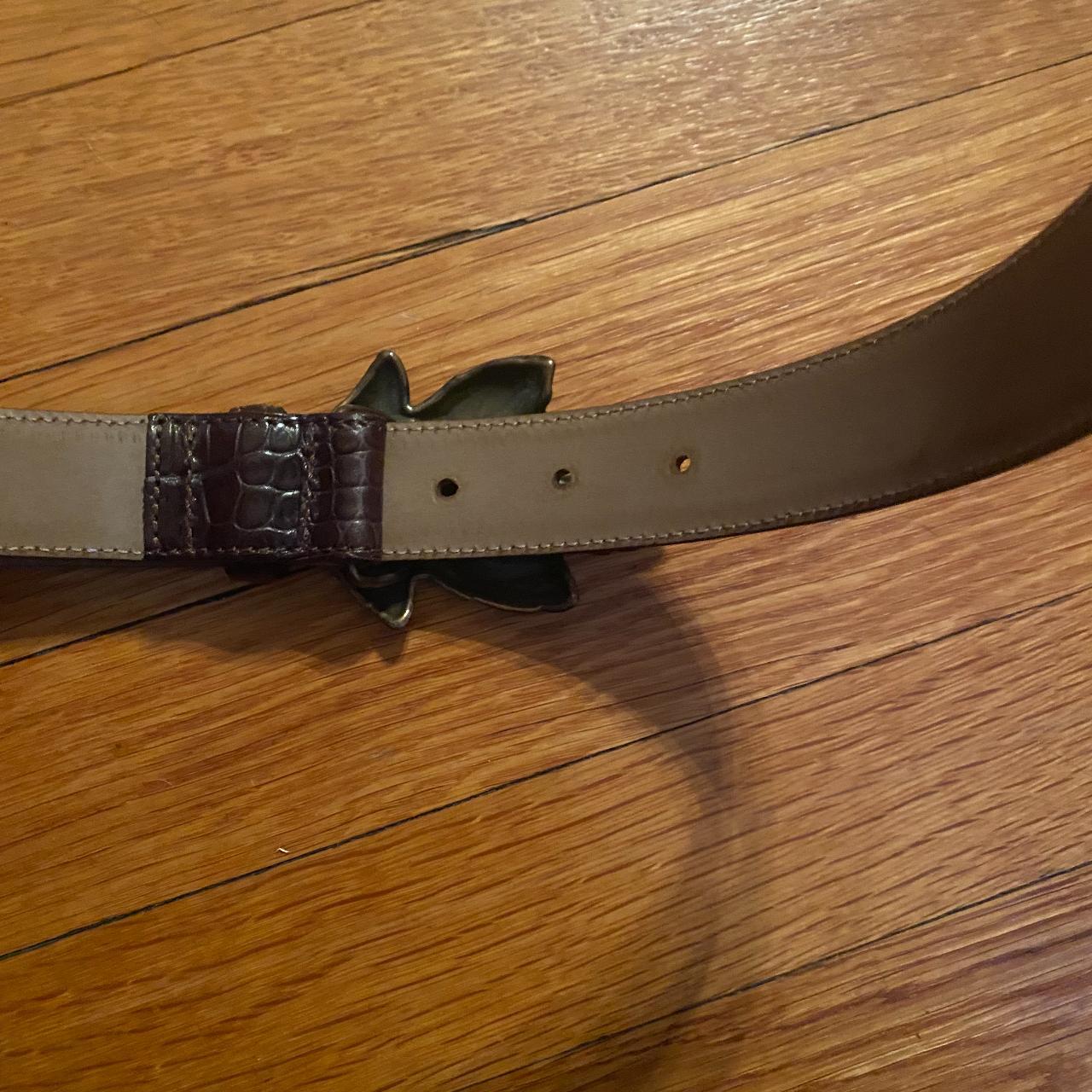 Talbots genuine leather with leaf belt buckle.... - Depop