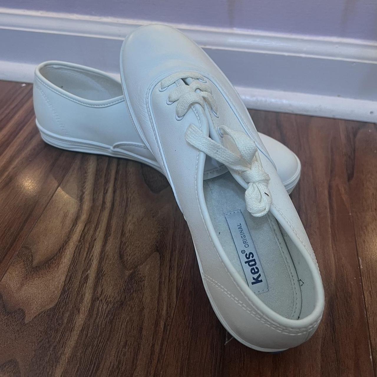 Keds leather sneakers barely worn -good... - Depop