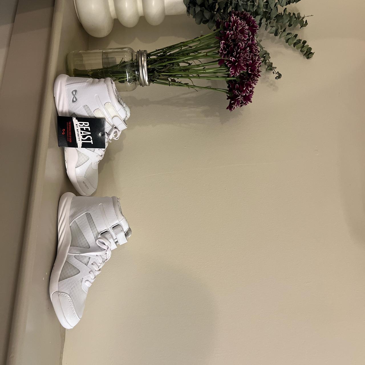 White and grey Cheer Elite Beast trainers #cheerleading | Depop