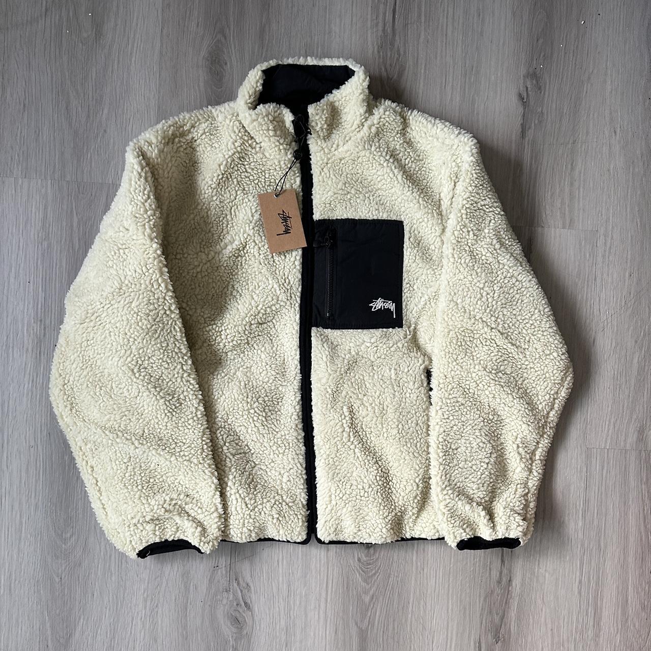 STUSSY 8 Ball 🎱 Sherpa fleece Size Large Open to... - Depop