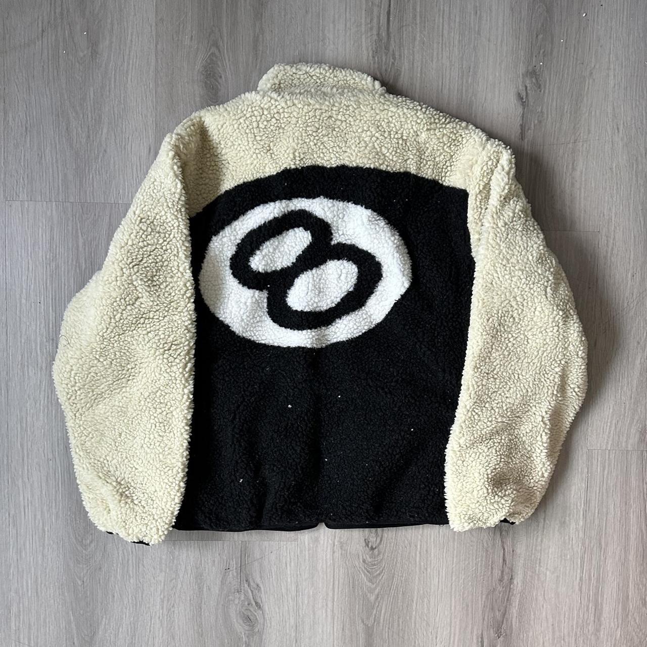 STUSSY 8 Ball 🎱 Sherpa fleece Size Large Open to... - Depop