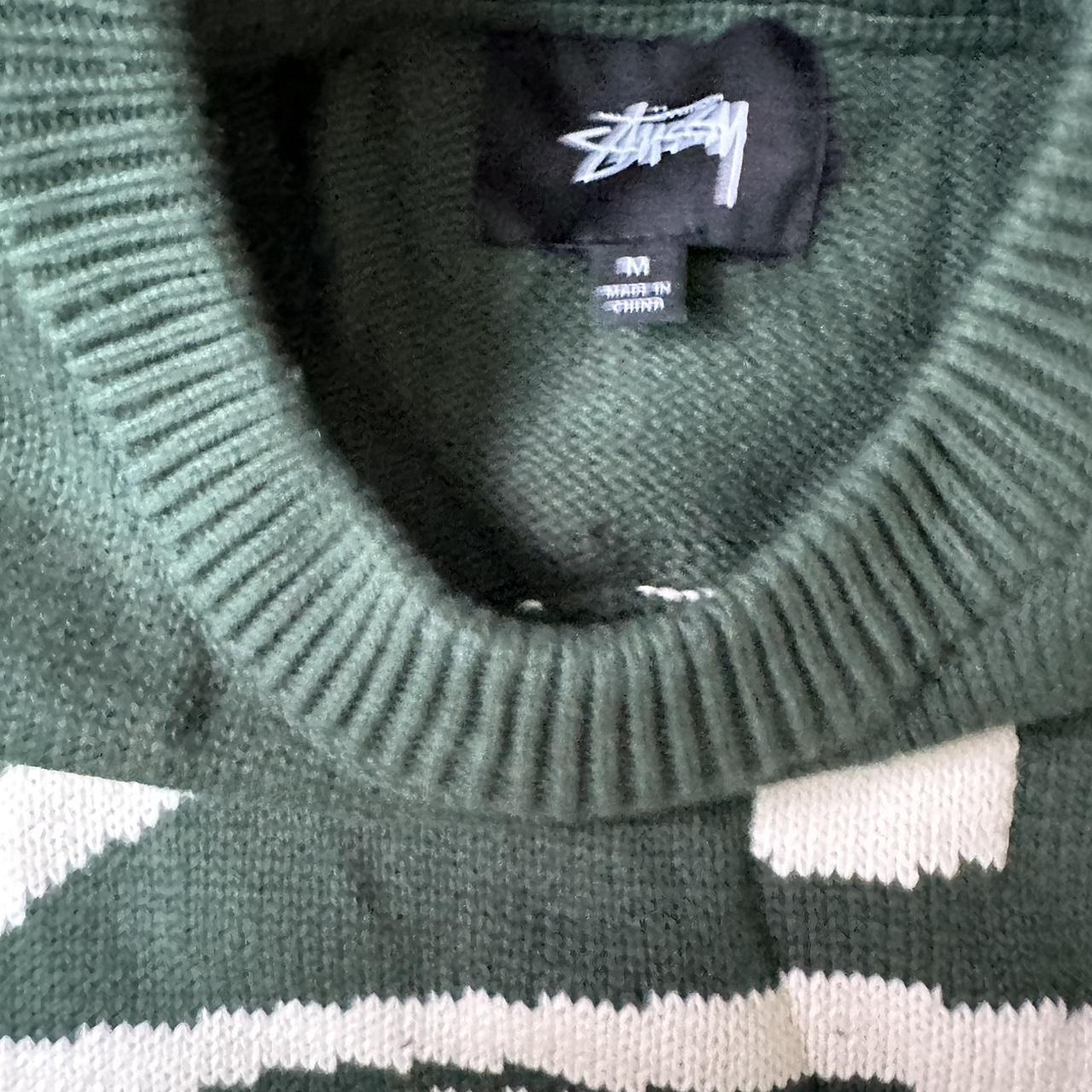 Green Stussy Curly S knit sweater Open to offers... - Depop