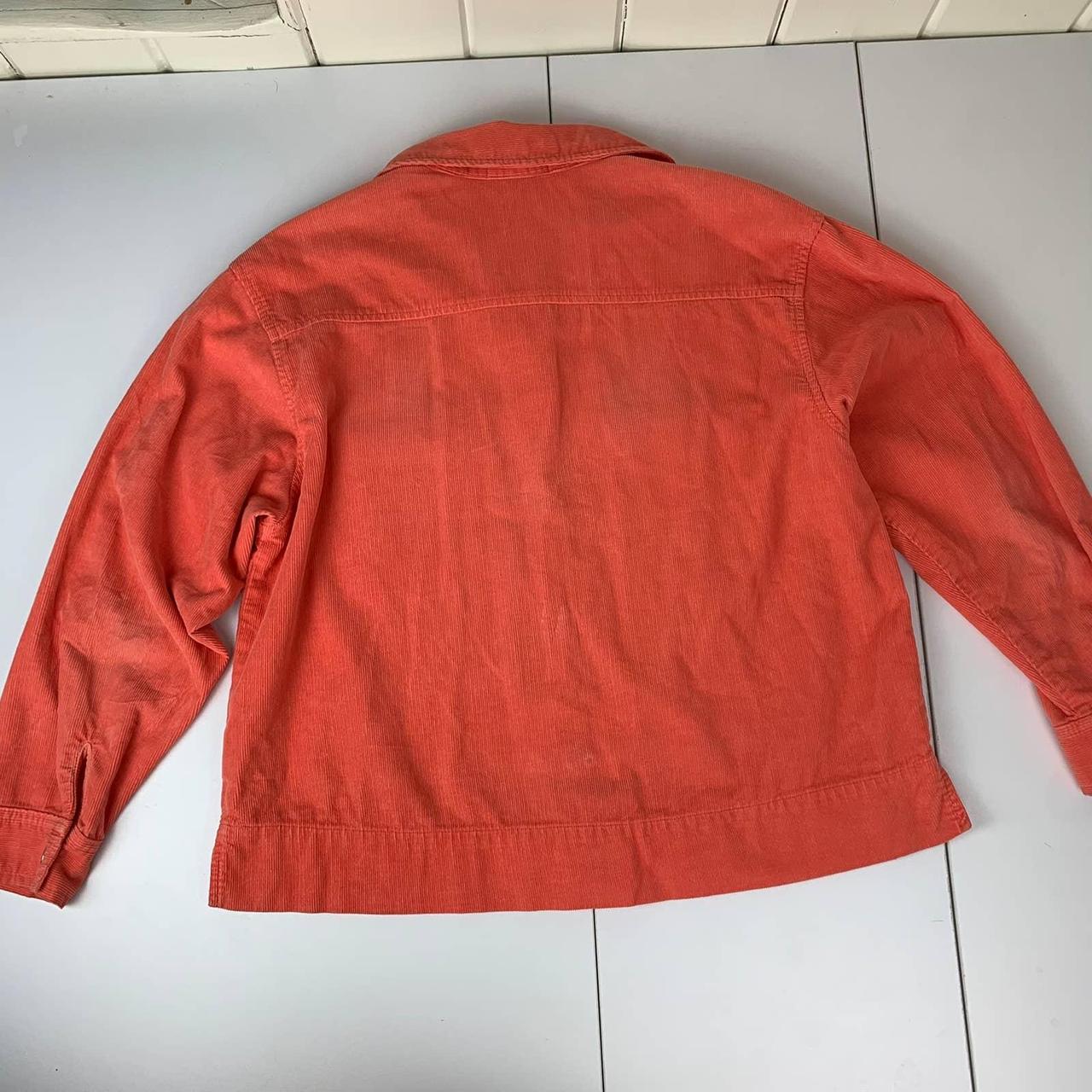 Vintage Fresh Produce Coral Corduroy Shacket Shirt... - Depop