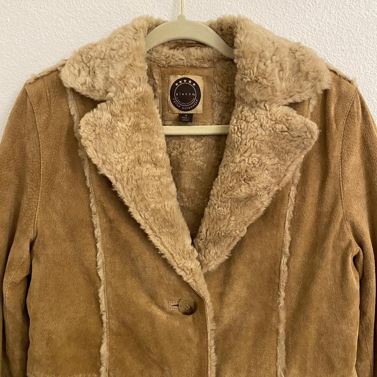 Vintage Giacca Fur Lined Leather Suede Jacket Size... - Depop